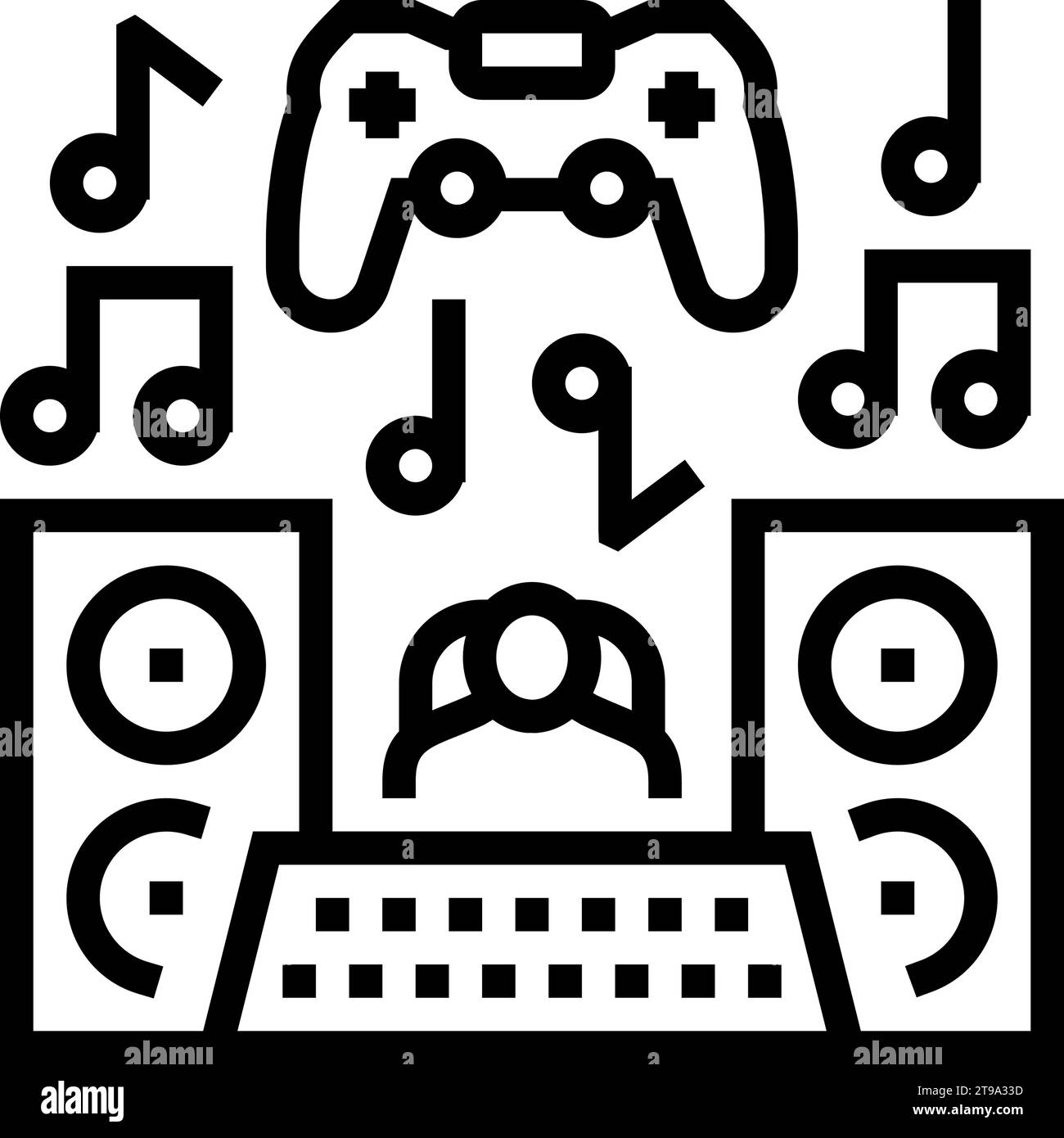 sound design game development line icon vector illustration Stock ... sound design game development line icon vector illustration Stock ...