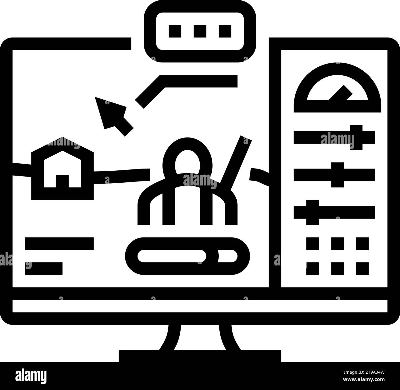 testing game development line icon vector illustration Stock Vector ...