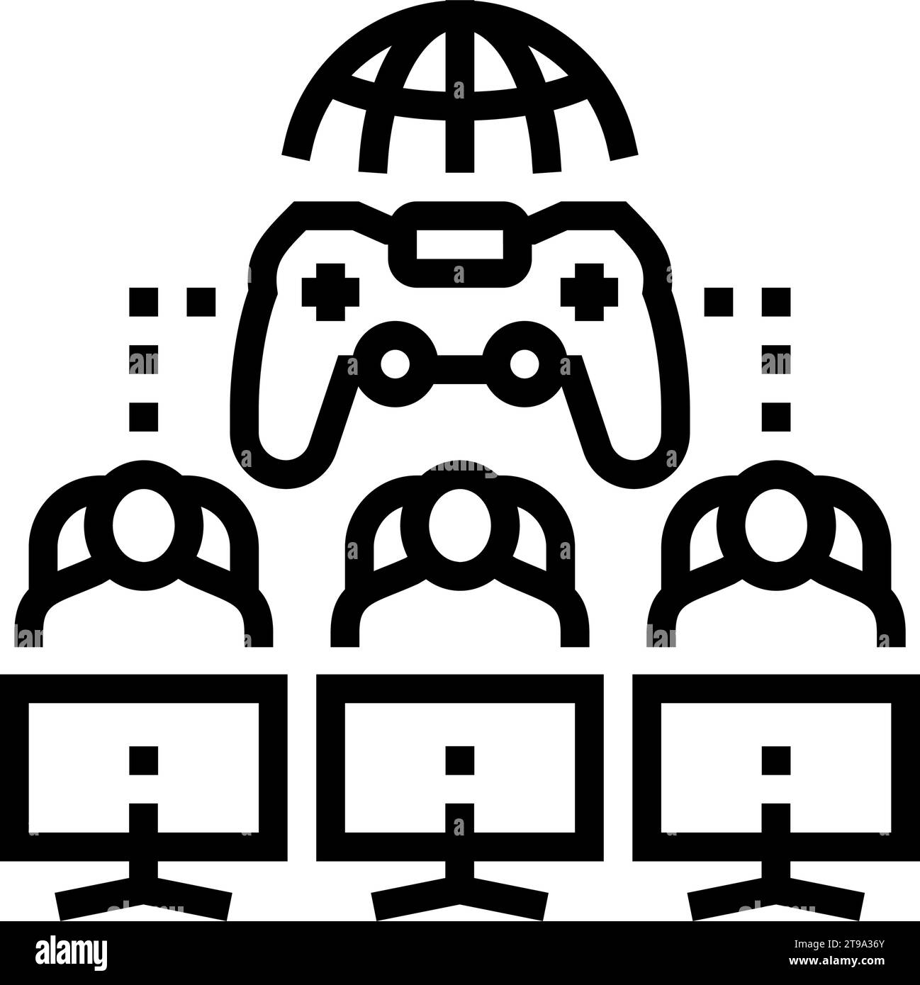 multiplayer games game development line icon vector illustration Stock ...