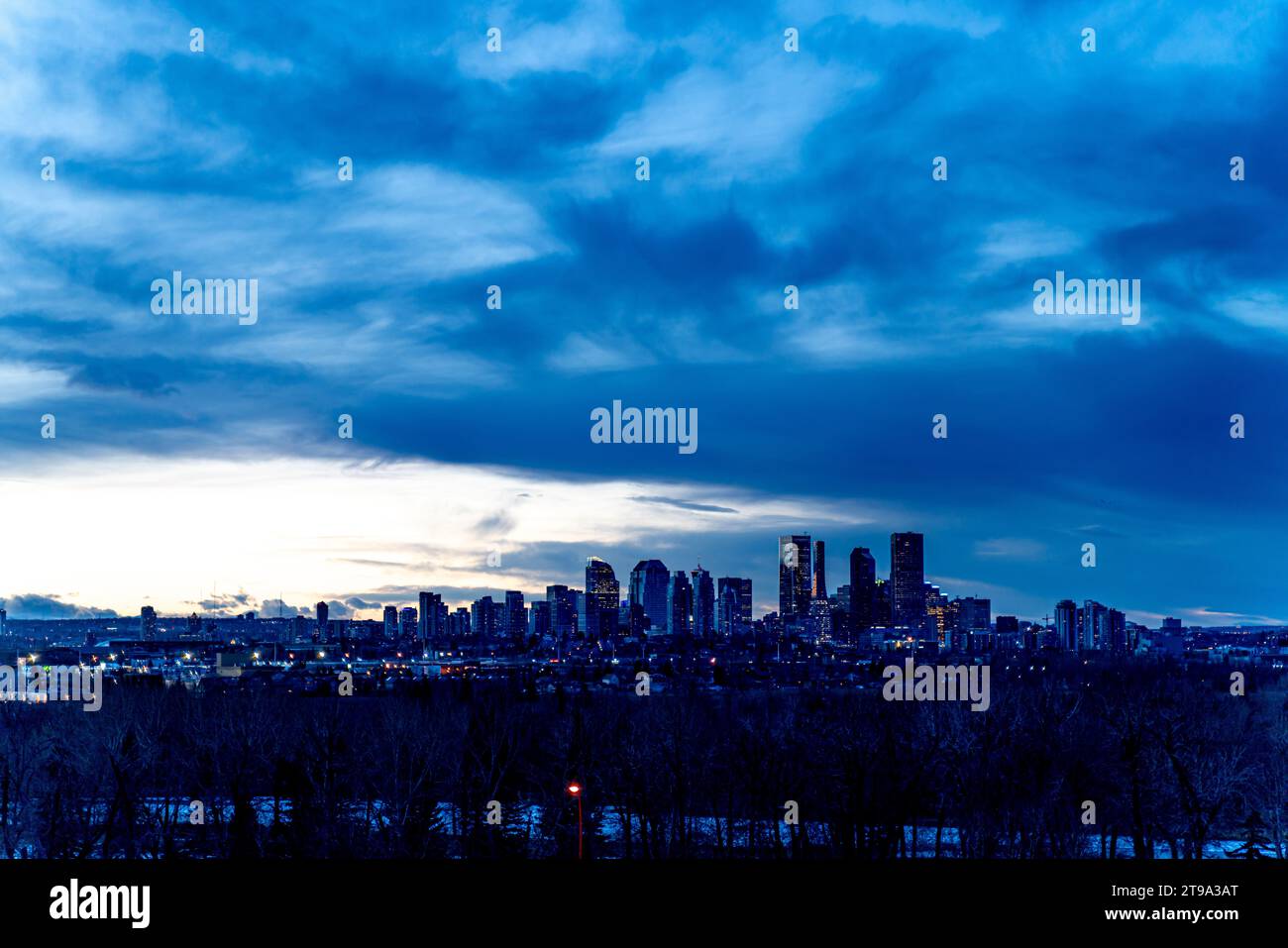 Downtown Calgary Skyline at Dusk Stock Photo - Alamy
