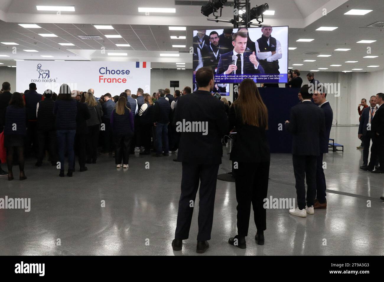 Chartres, France. 23rd Nov, 2023. President Emmanuel Macron visits the ...