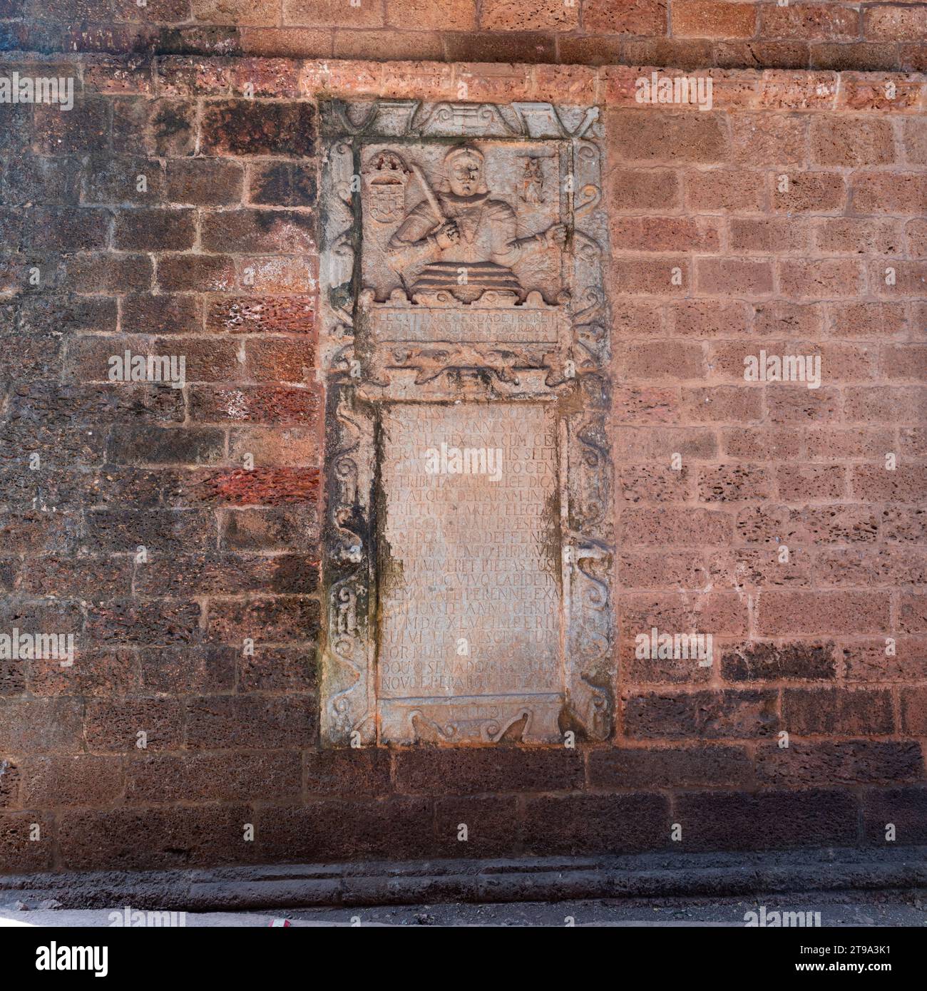 Old Goa, India - 19th December, 2019 : View of the commemorative plaque ...