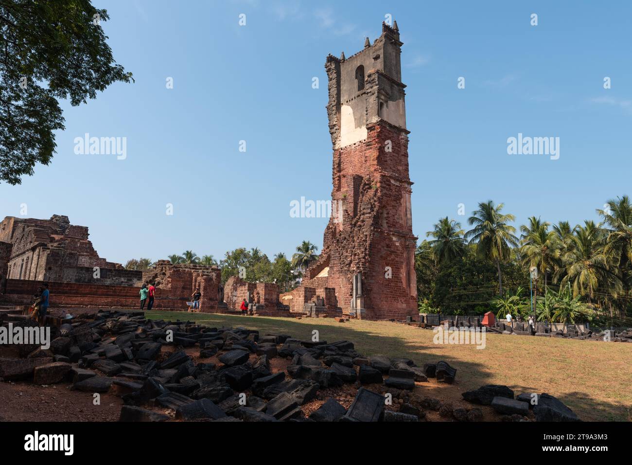 Old Goa, India - 19 December, 2022 : Ruins of St Augustine tower, a ...