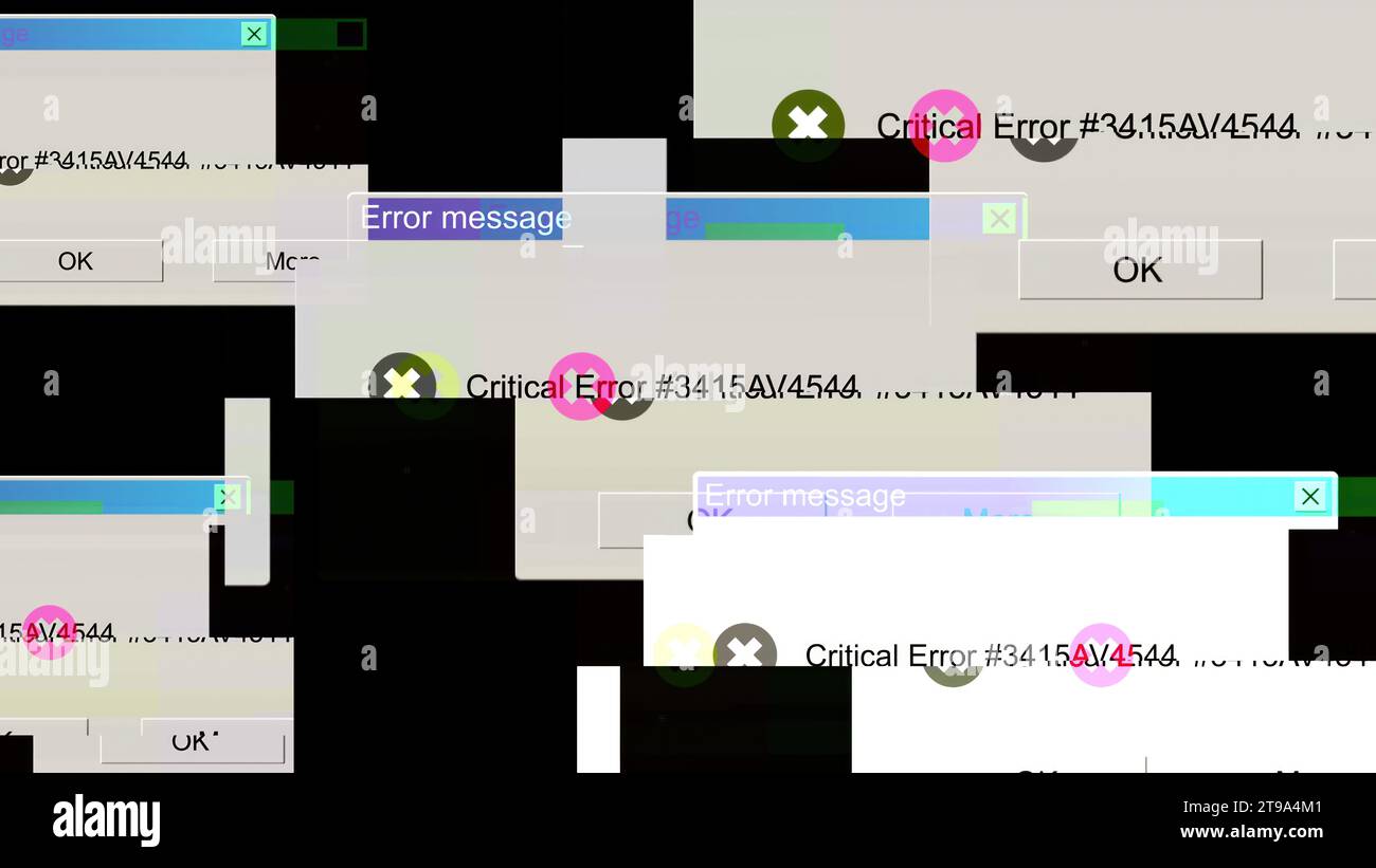 Critical Errors glitch. Computer generated 3d render Stock Photo - Alamy
