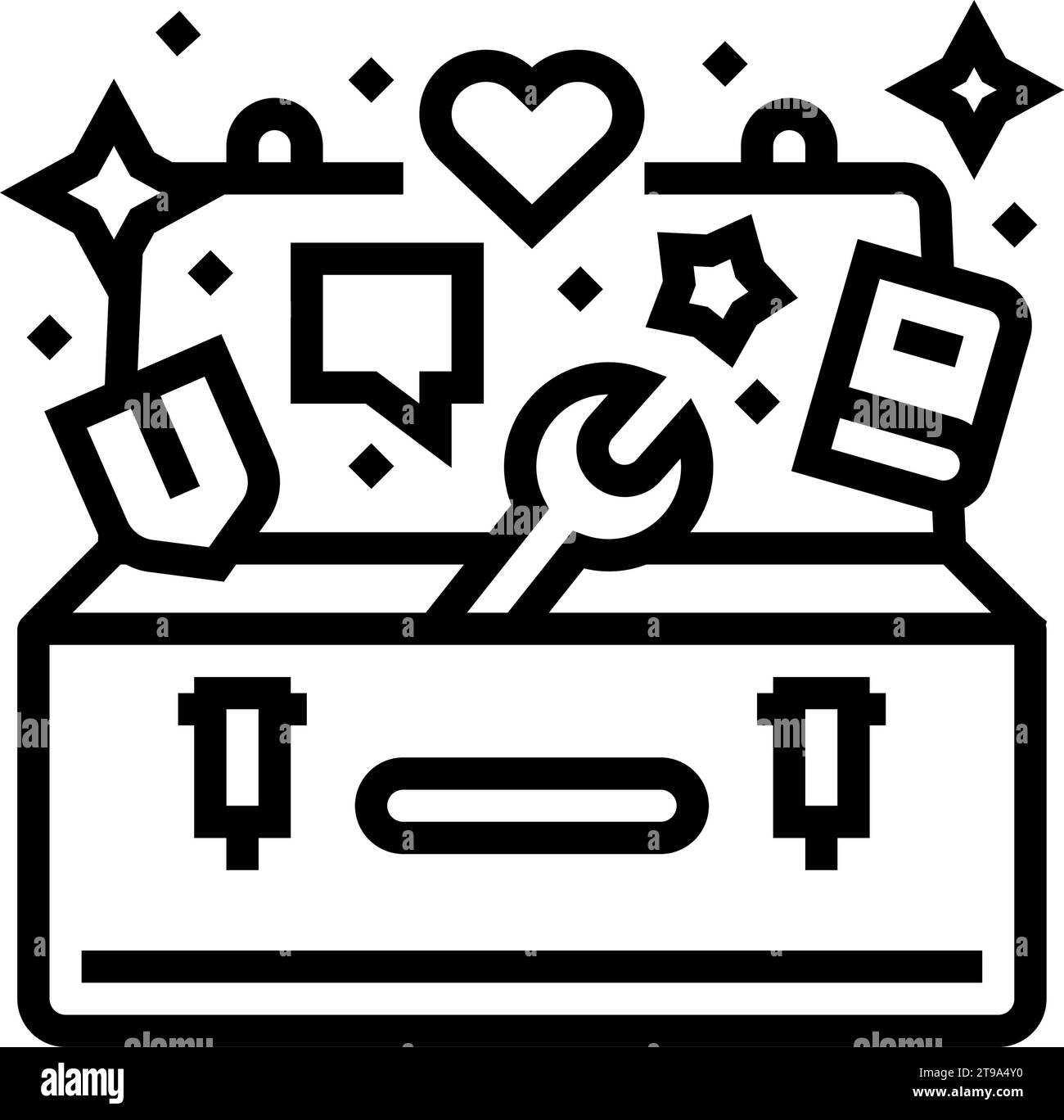 coping toolbox mental health line icon vector illustration Stock Vector ...