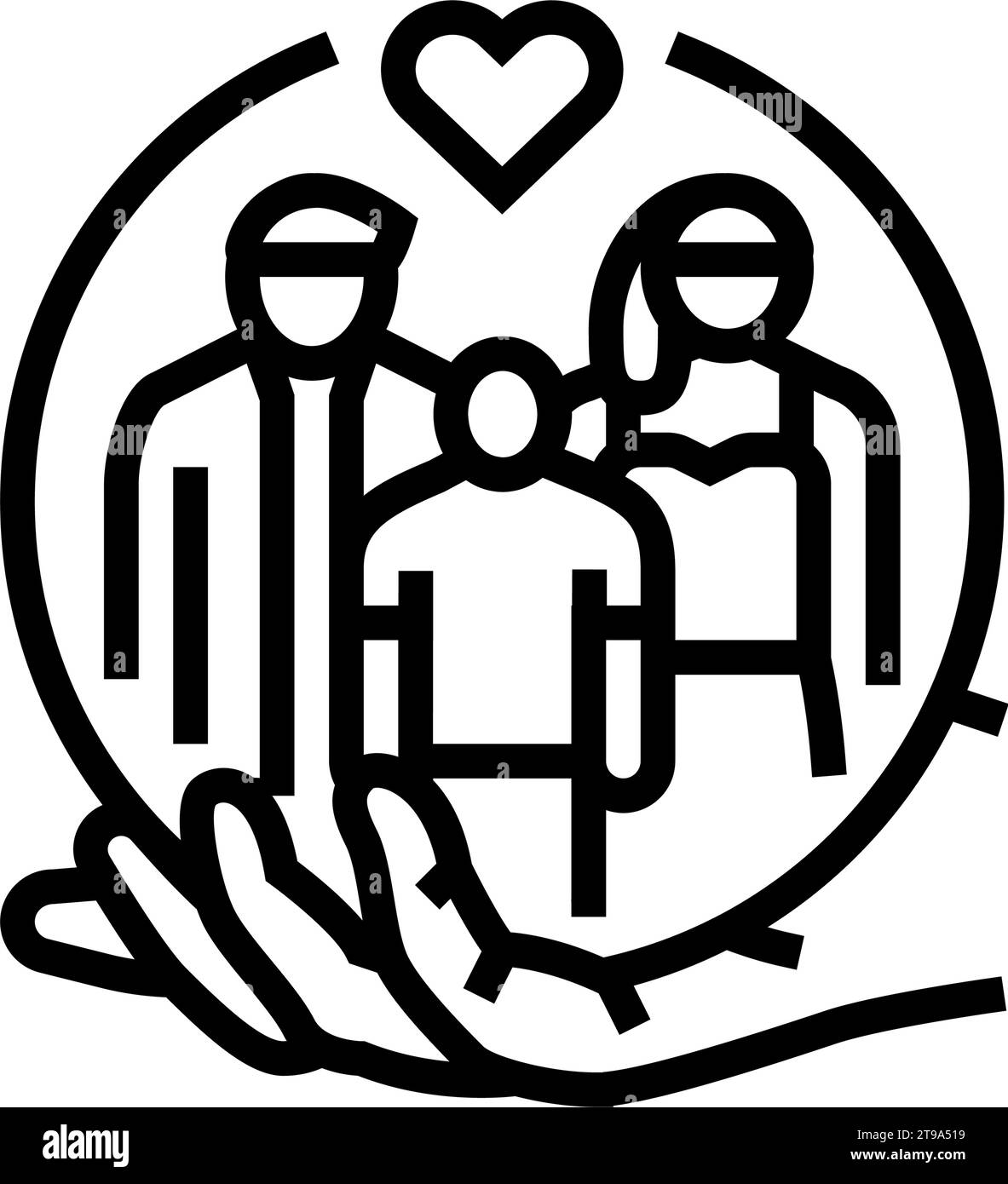 family support mental health line icon vector illustration Stock Vector ...