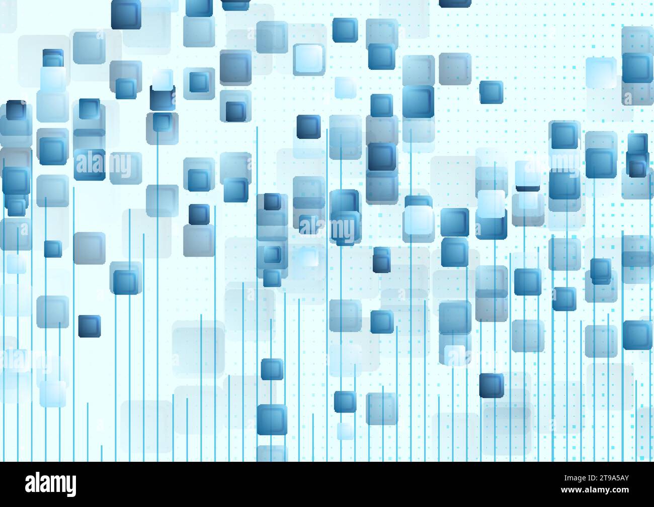 Blue minimal lines and squares abstract tech background. Geometry ...