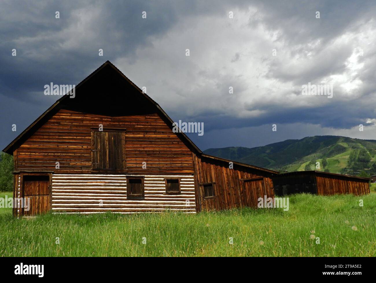 the iconic and historical more barn in steamboat springs, colorado on a ...