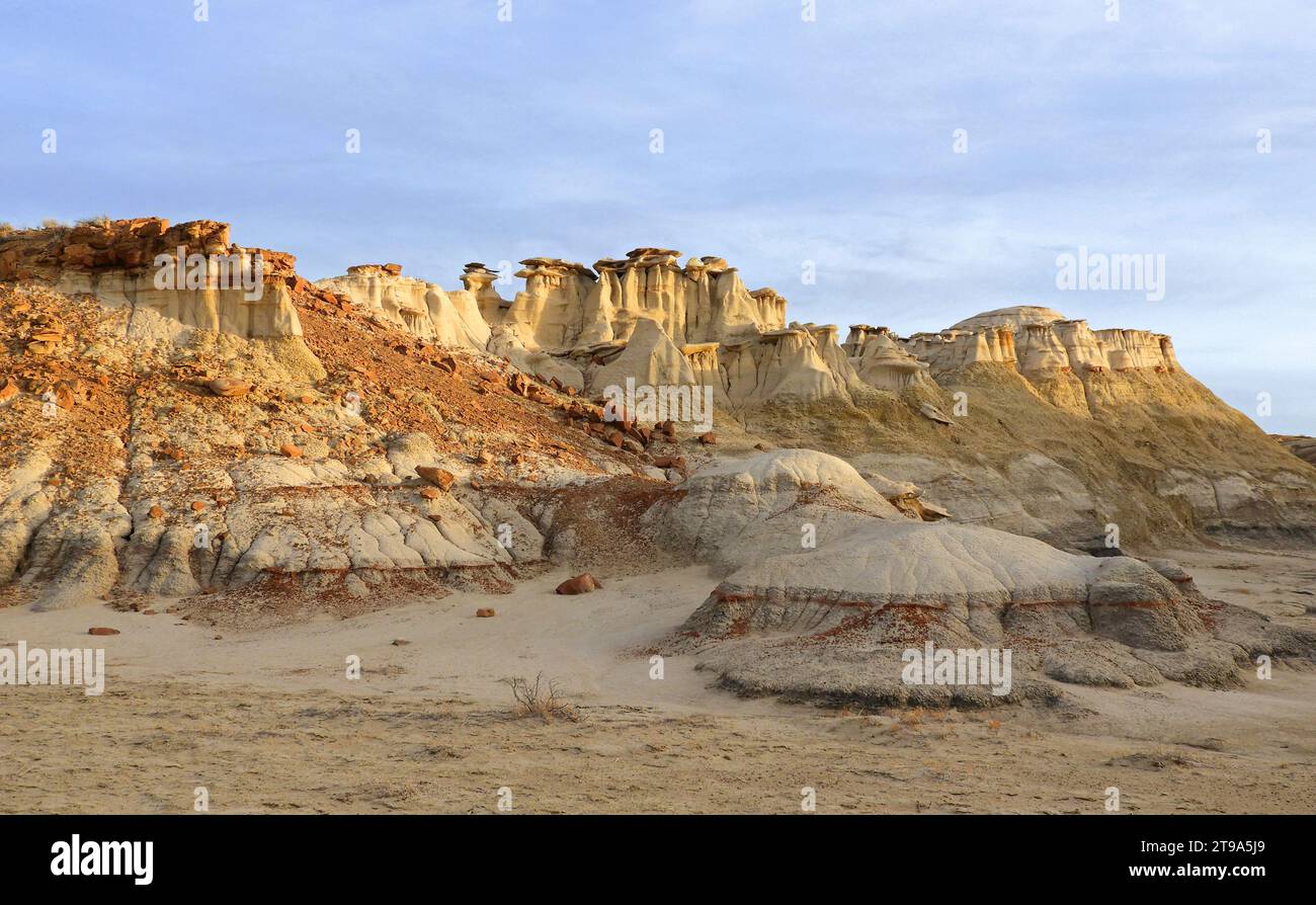 the colorful, eroded conversing hoodoos rock formations at dusk in the ...