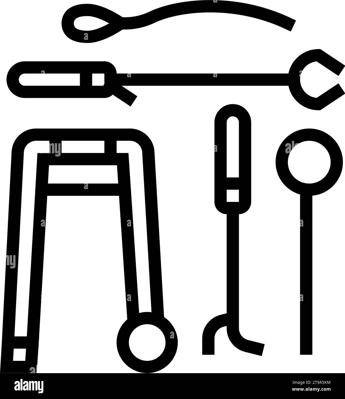 adaptive equipment occupational therapist line icon vector illustration ...