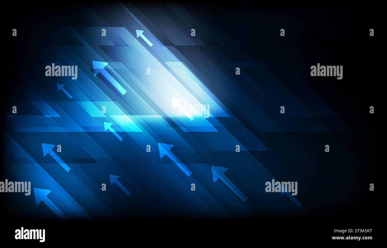 Dark blue abstract technology background with arrows. Vector design ...