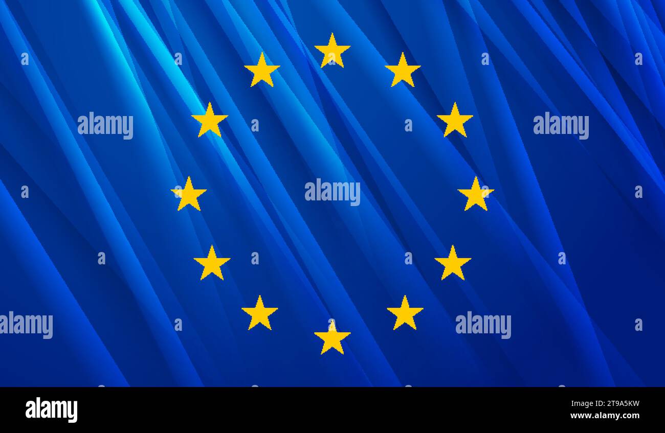 European union concept glossy flag abstract background. Vector design ...