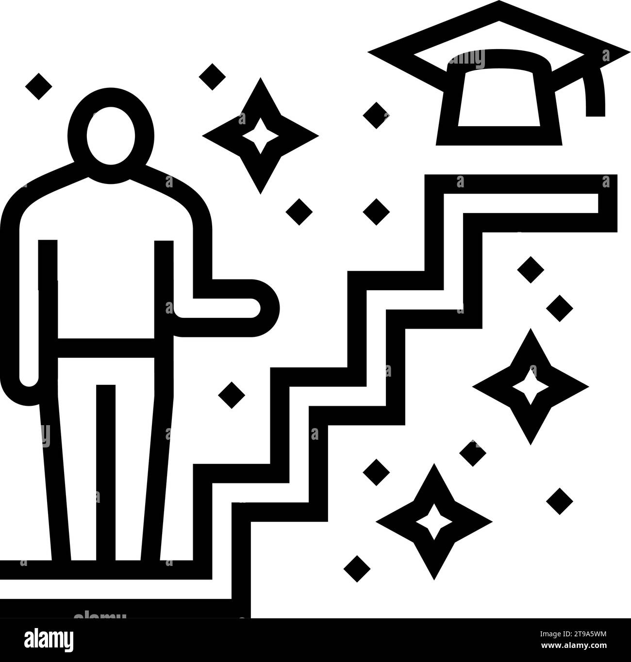 learning path online learning platform line icon vector illustration ...