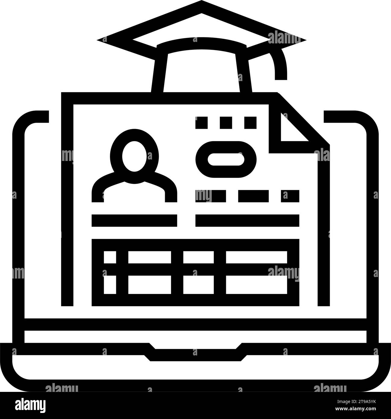 student profile online learning platform line icon vector illustration ...