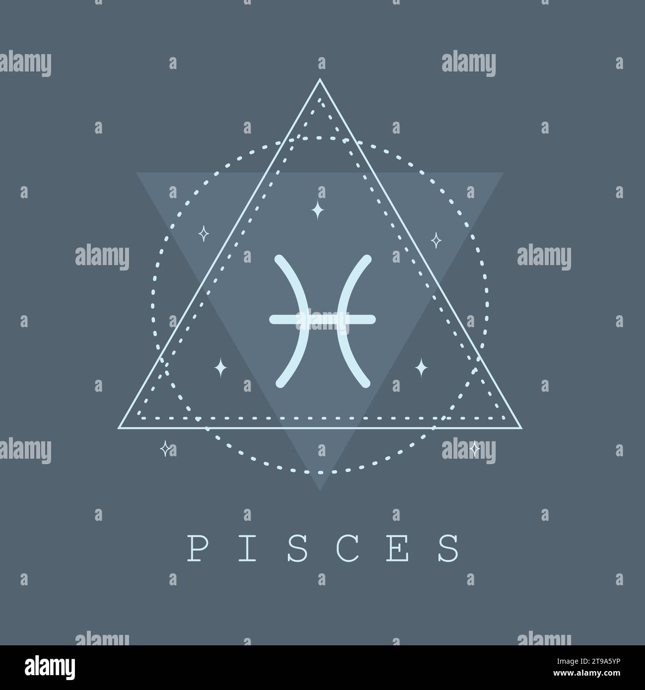 Astrological Pisces zodiac sign. Horoscope icon in boho minimalist ...