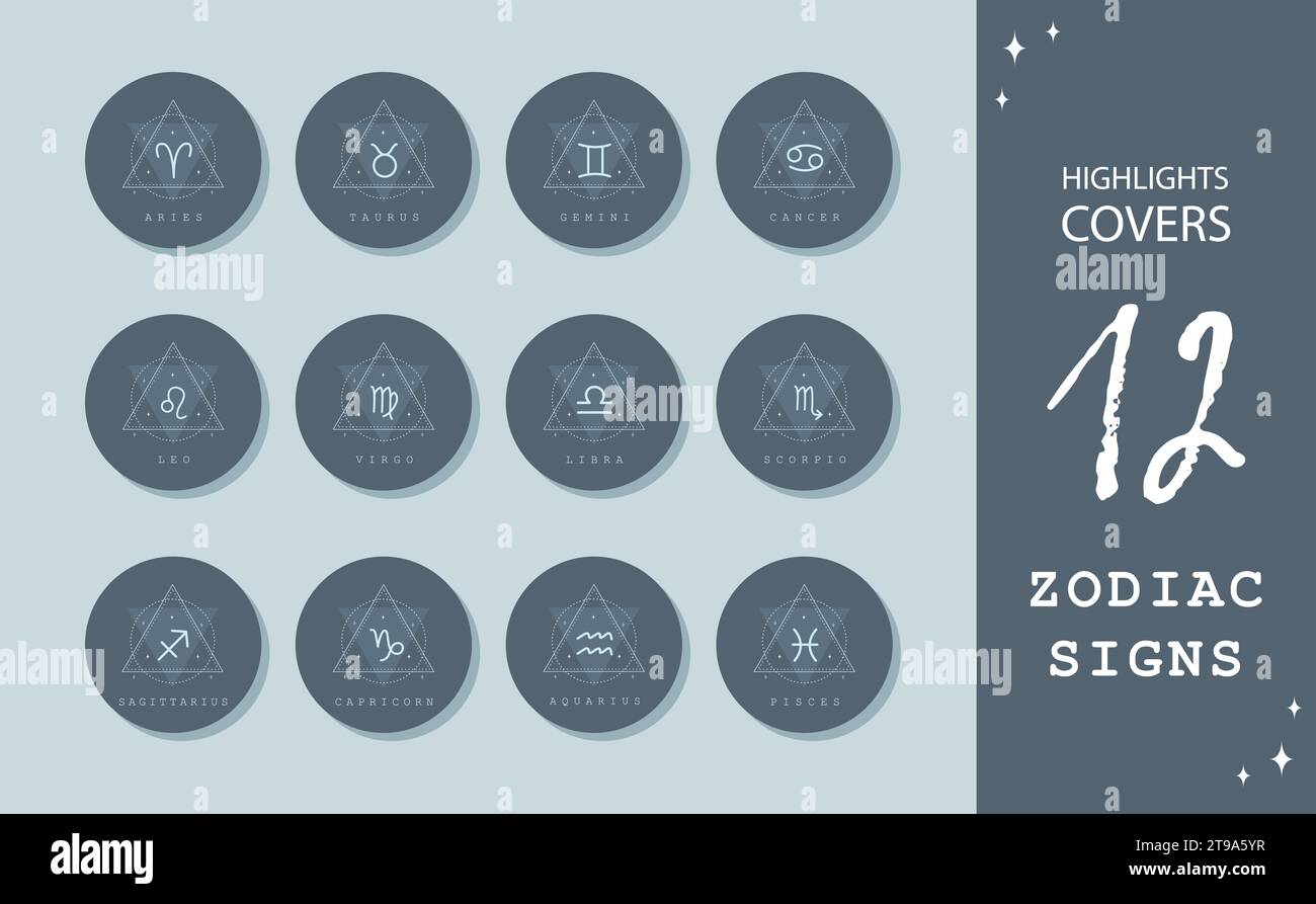 Zodiac signs in boho style. Highlights Stories Covers for popular ...