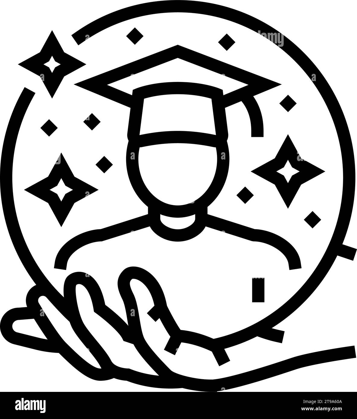 student support online learning platform line icon vector illustration ...