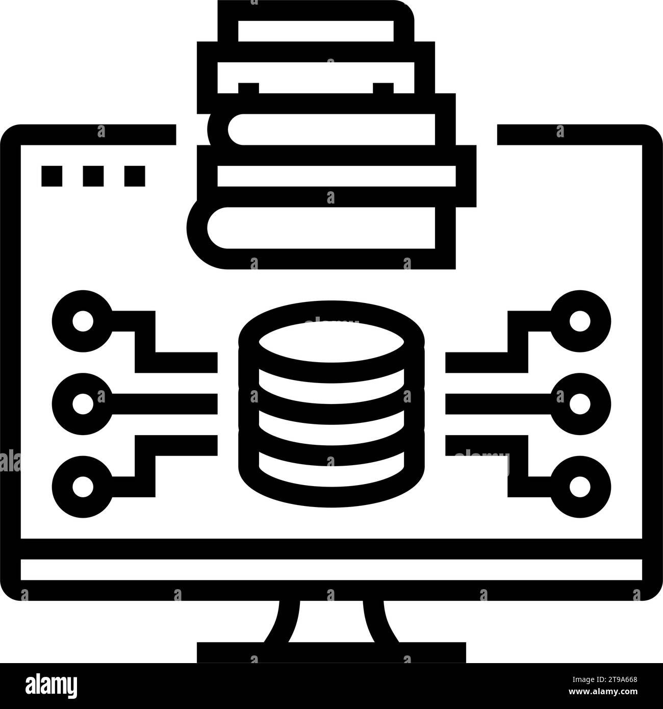 knowledge base online learning platform line icon vector illustration ...
