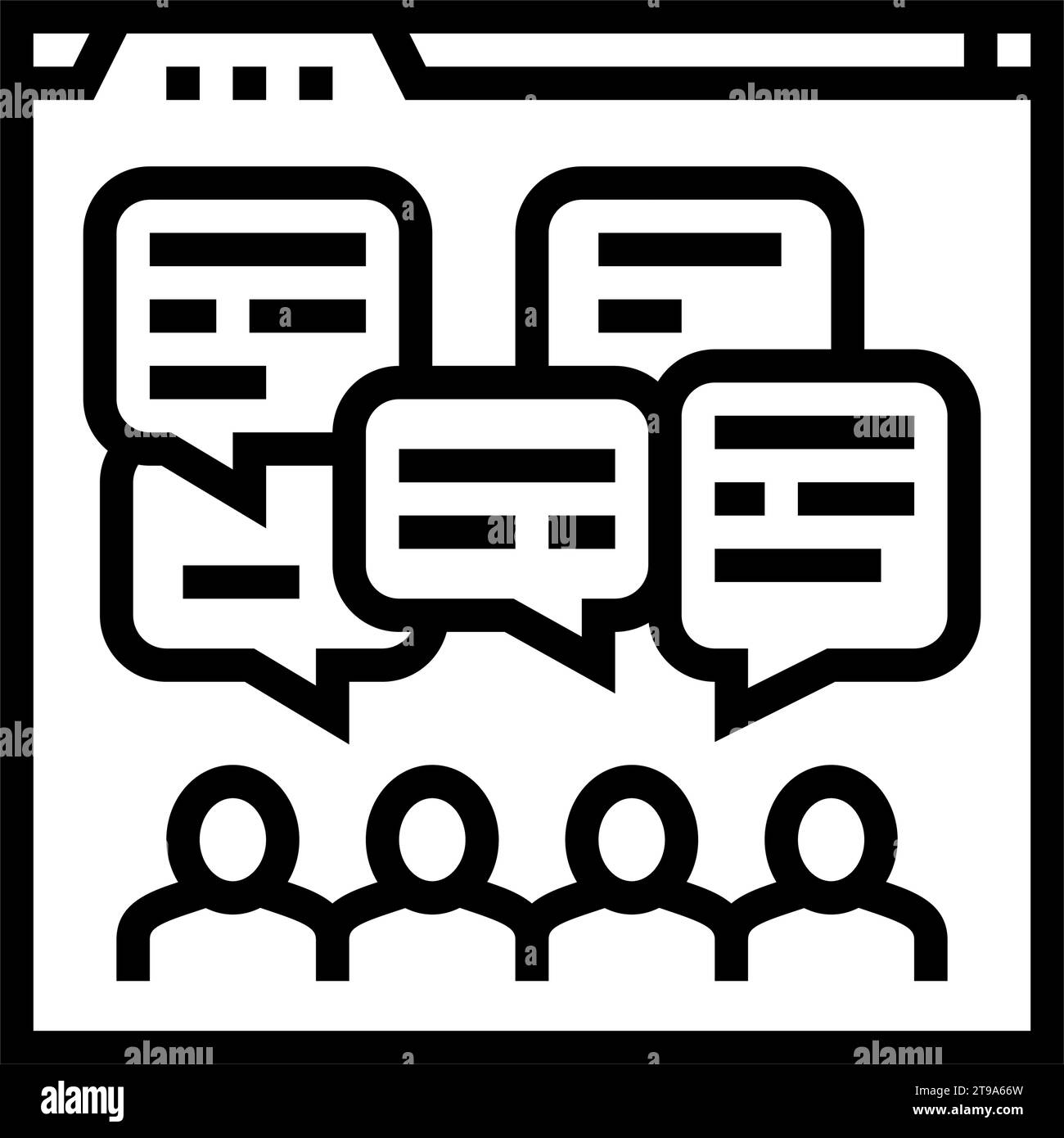 discussion forum online learning platform line icon vector illustration ...