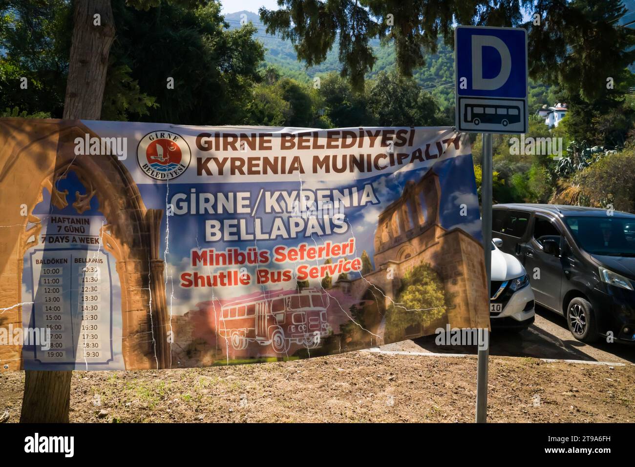 Kyrenia (Girne in Turkish), North Cyprus - October 24, 2023: Board ...