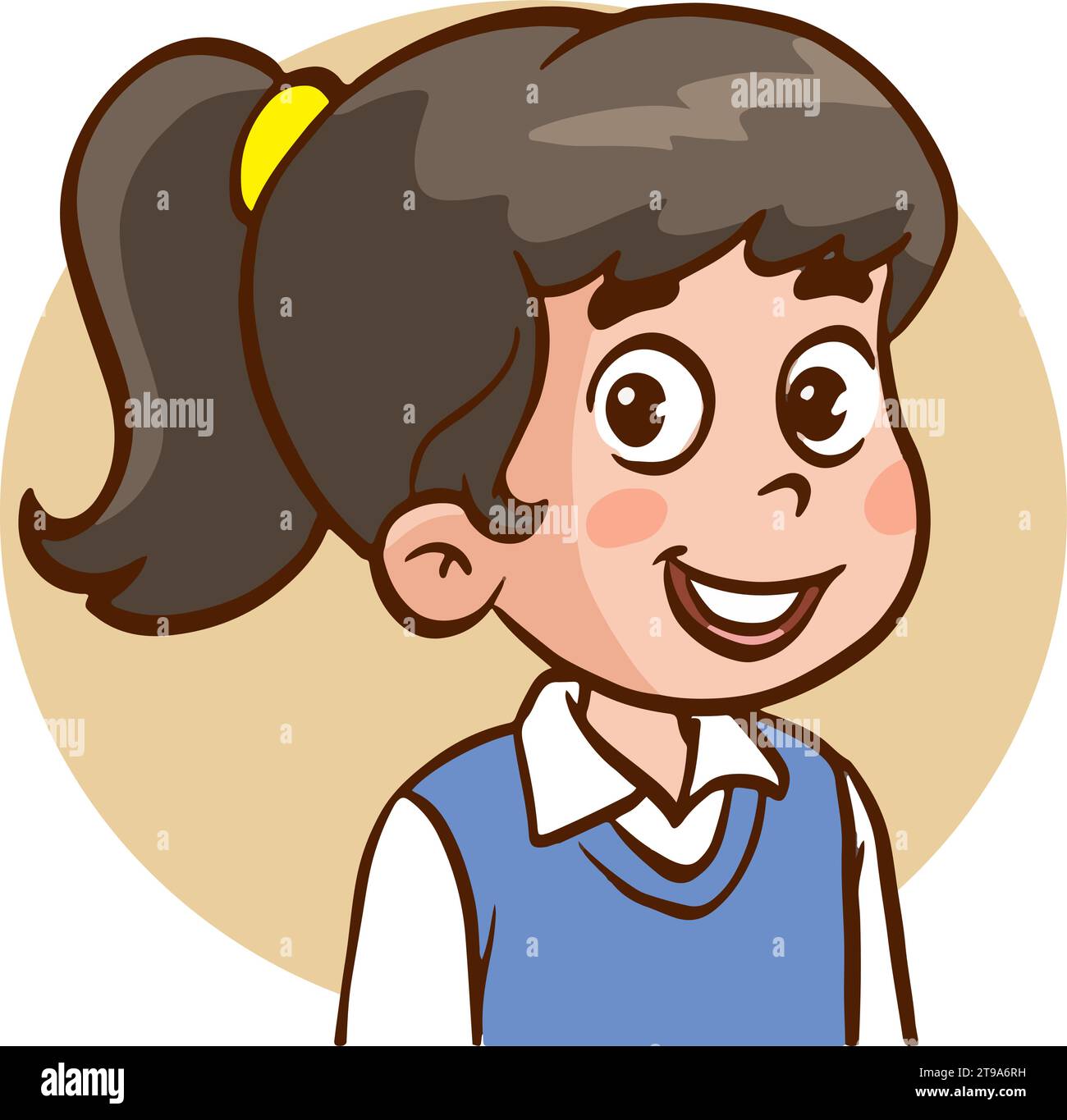 children portrait cartoon vector illustration Stock Vector Image & Art ...