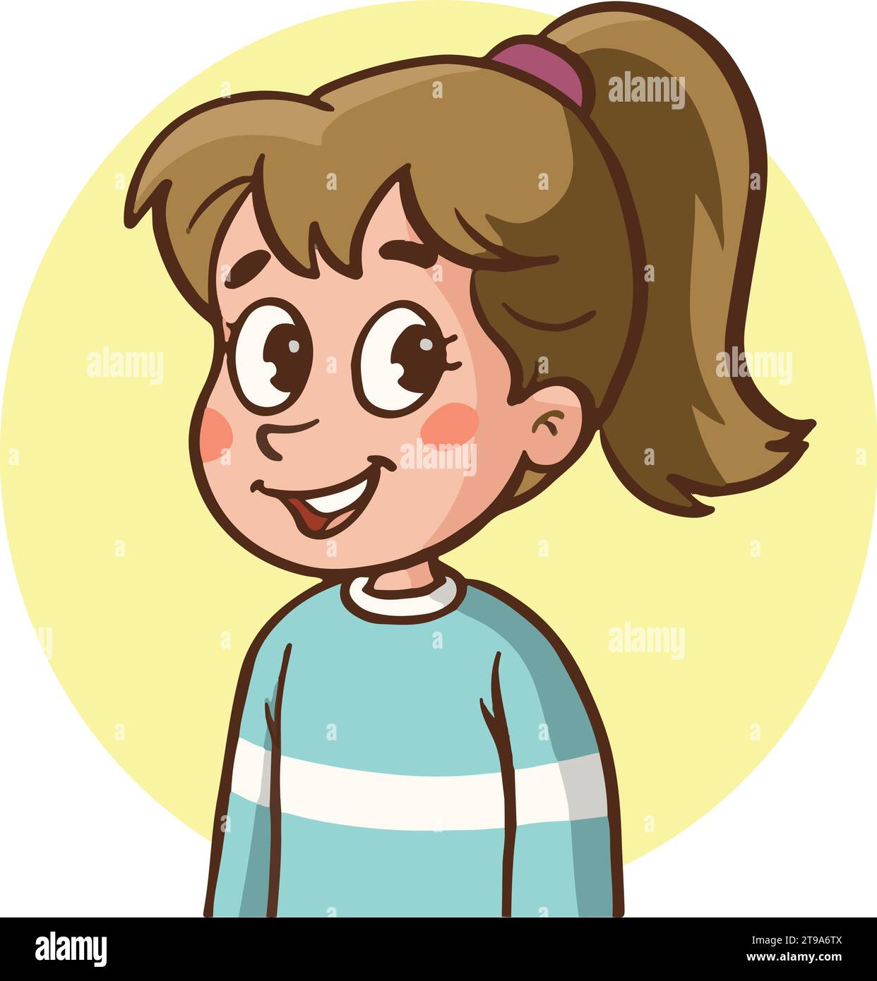 children portrait cartoon vector illustration Stock Vector Image & Art ...