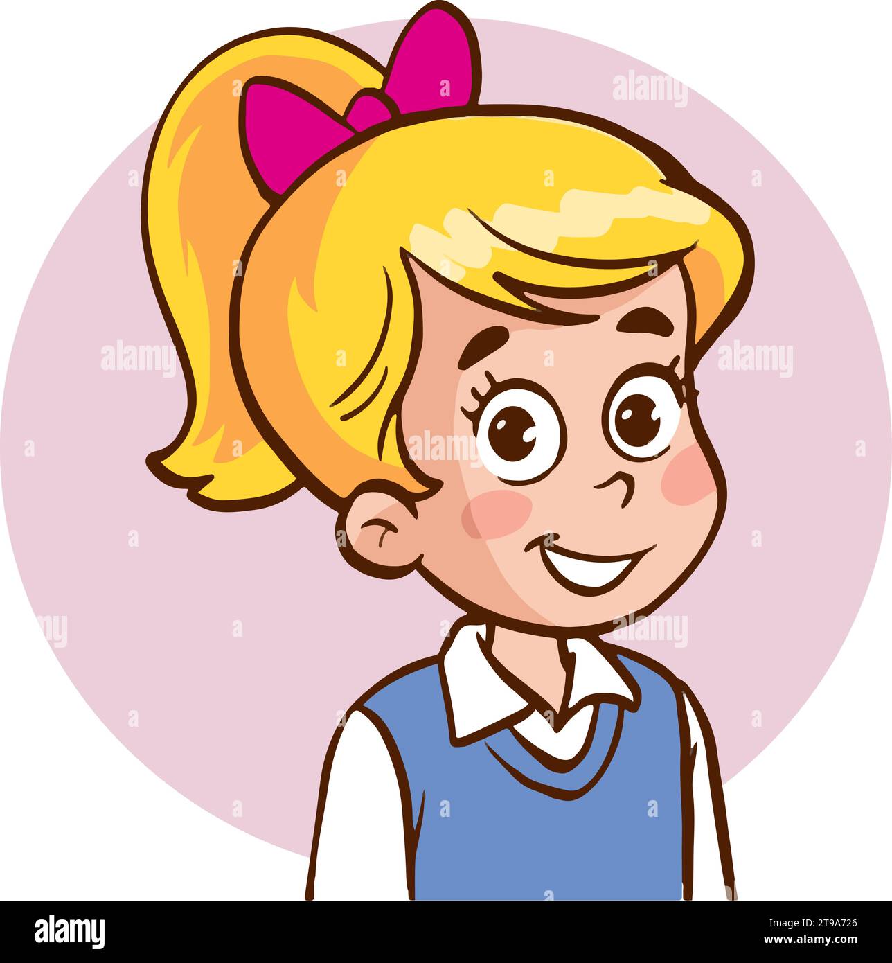 children portrait cartoon vector illustration Stock Vector Image & Art ...