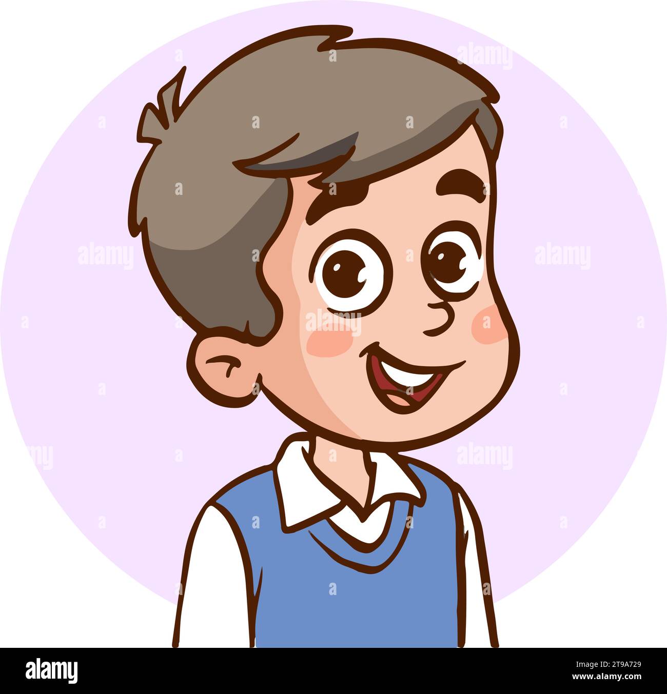 children portrait cartoon vector illustration Stock Vector Image & Art ...