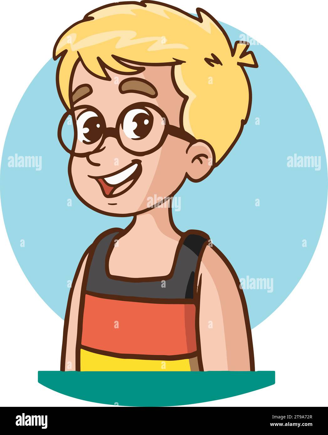 children portrait cartoon vector illustration Stock Vector Image & Art ...