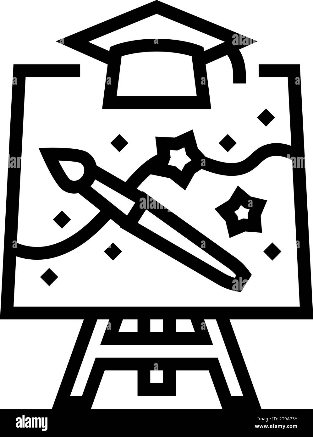 creative arts primary school line icon vector illustration Stock Vector ...