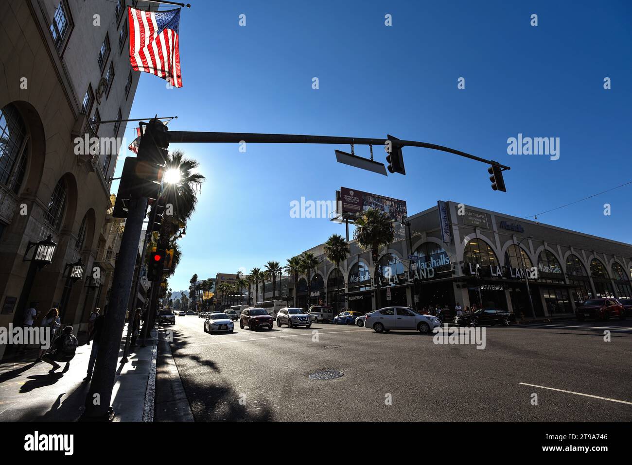 Sunny Day on Hollywood Boulevard - Los Angeles, California Stock Photo ...