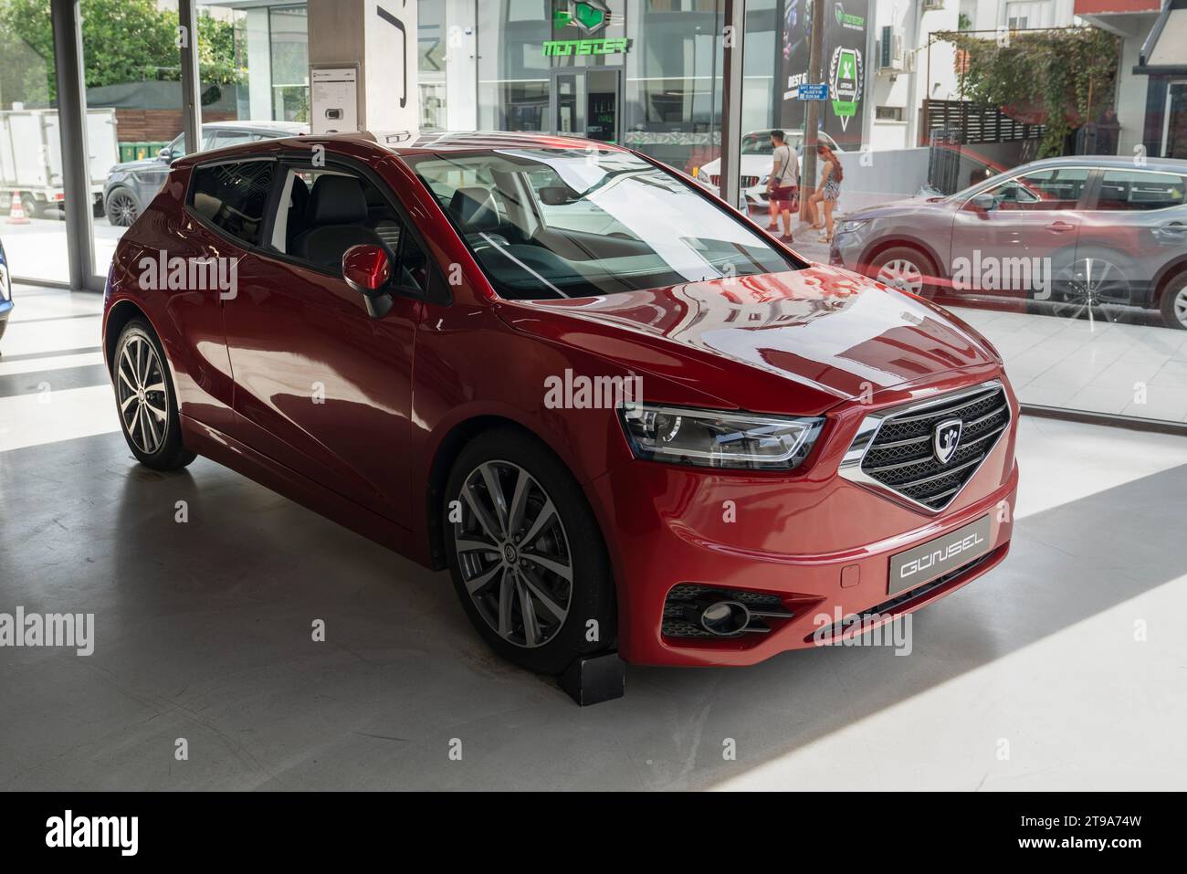 Lefkose, North Cyprus- October 24, 2023: Gunsel electric vehicles which ...