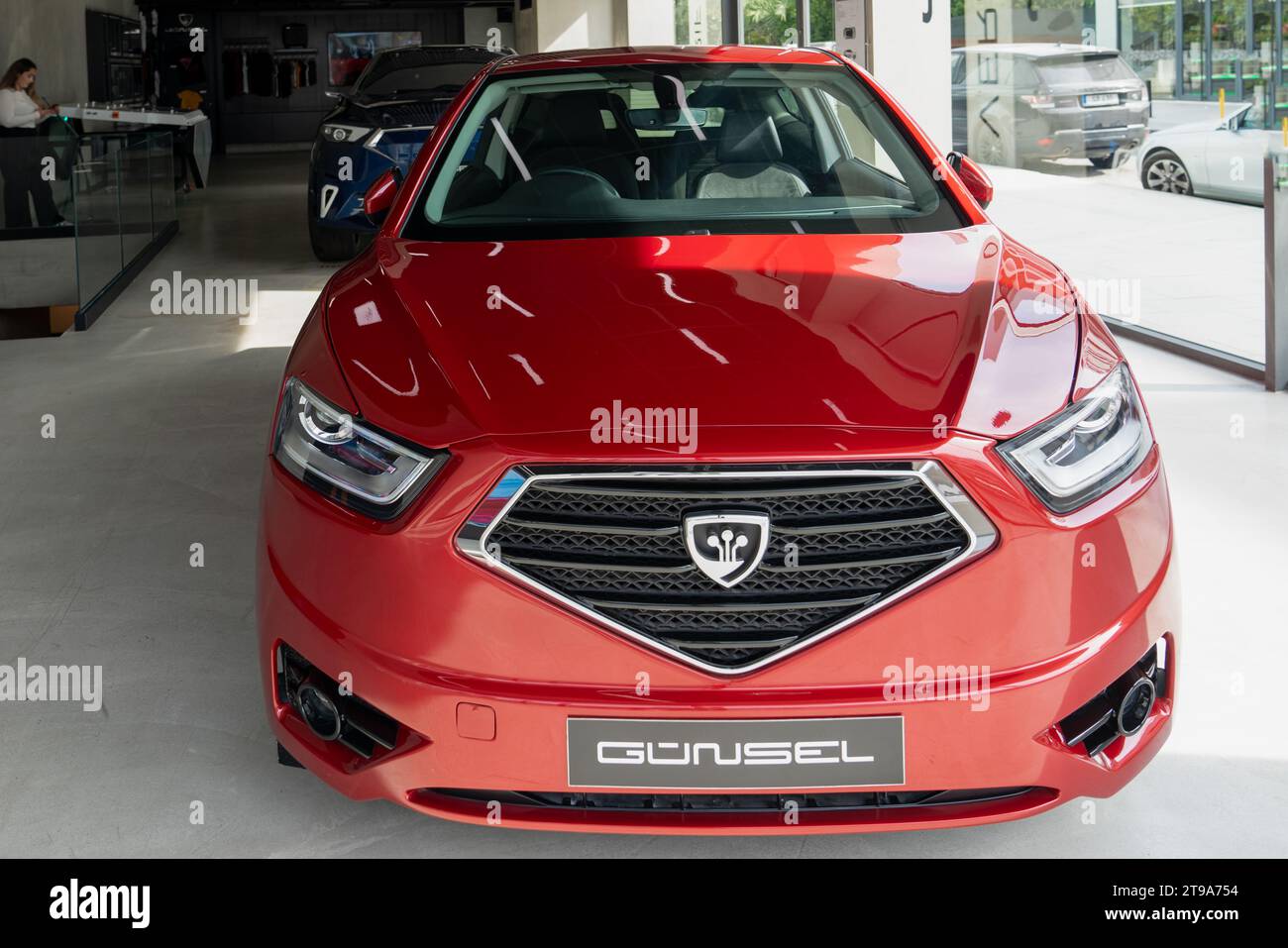 Lefkose, North Cyprus- October 24, 2023: Gunsel electric vehicles which ...