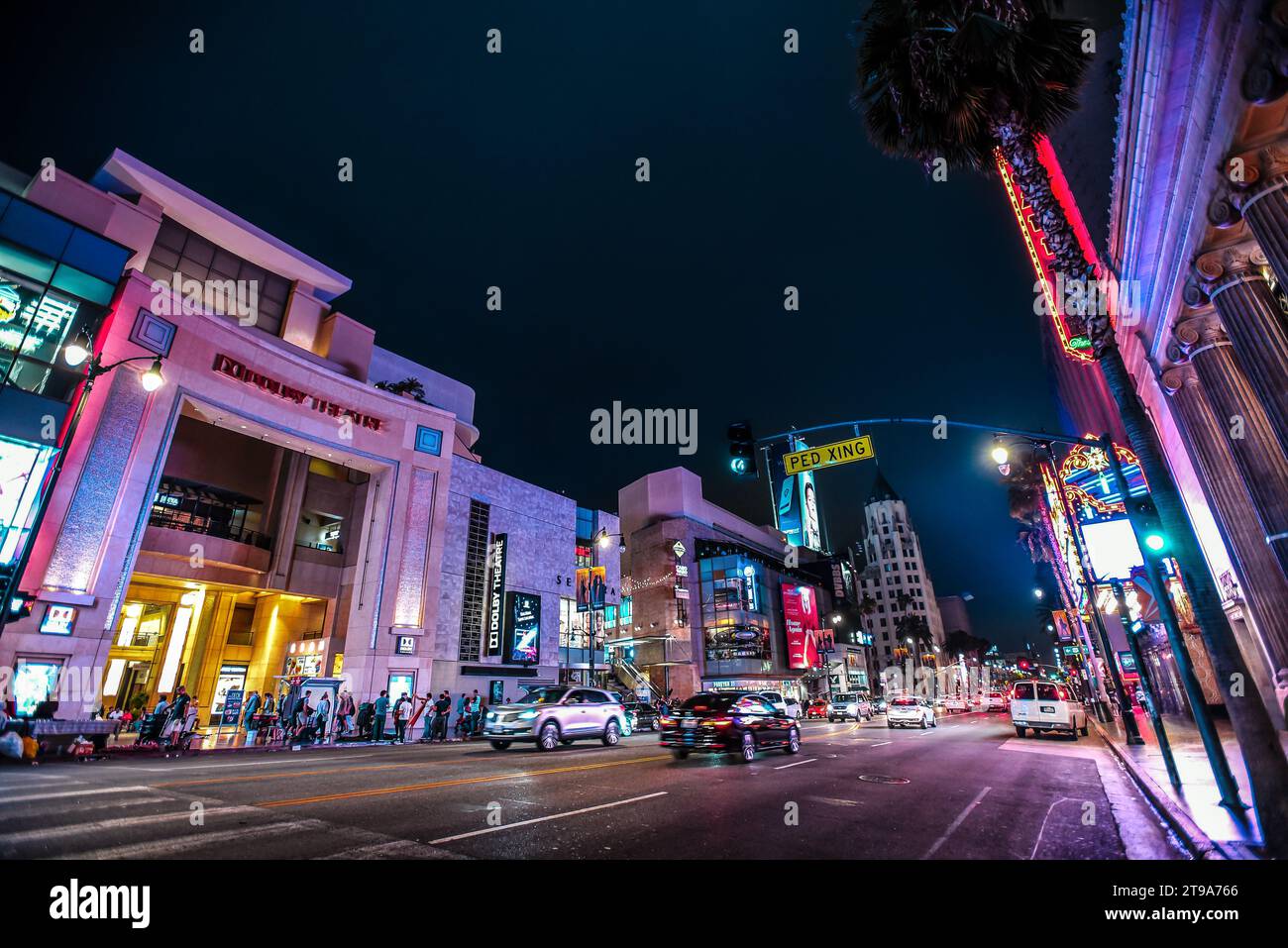 Hollywood Boulevard by Night - Los Angeles, California Stock Photo - Alamy
