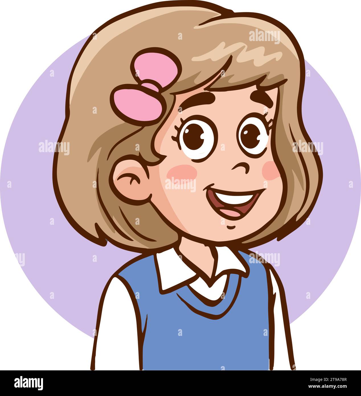 children portrait cartoon vector illustration Stock Vector Image & Art ...