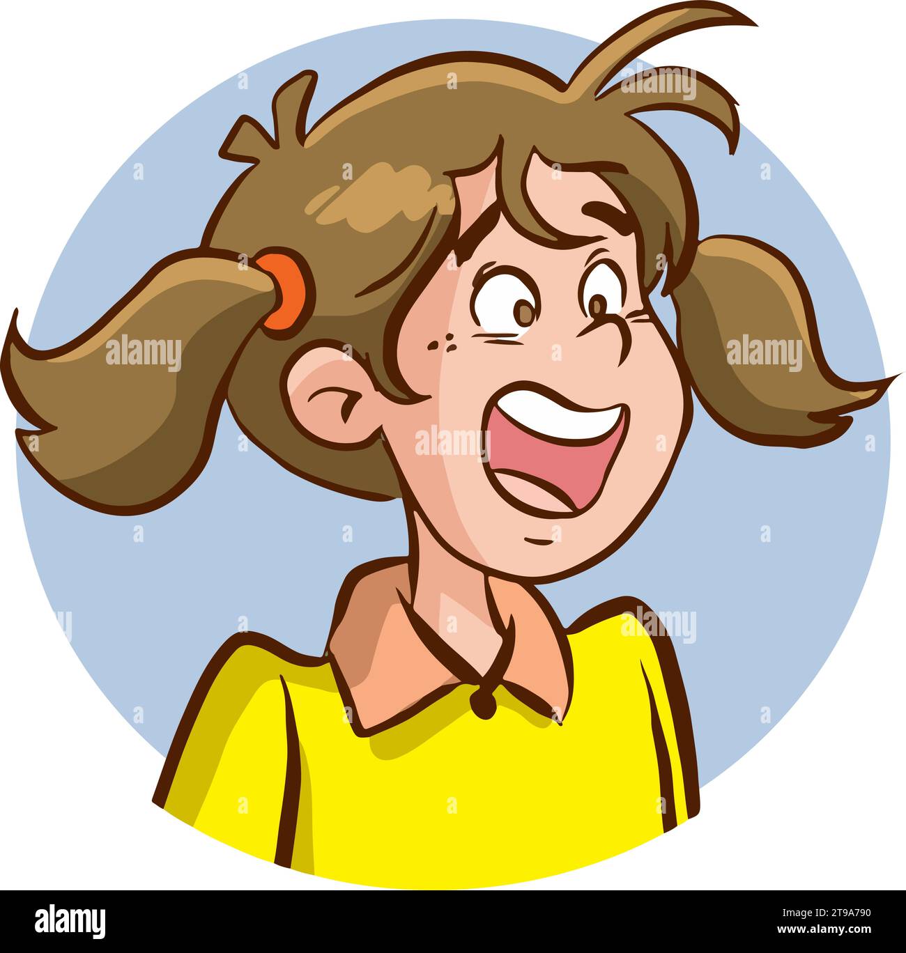 children portrait cartoon vector illustration Stock Vector Image & Art ...