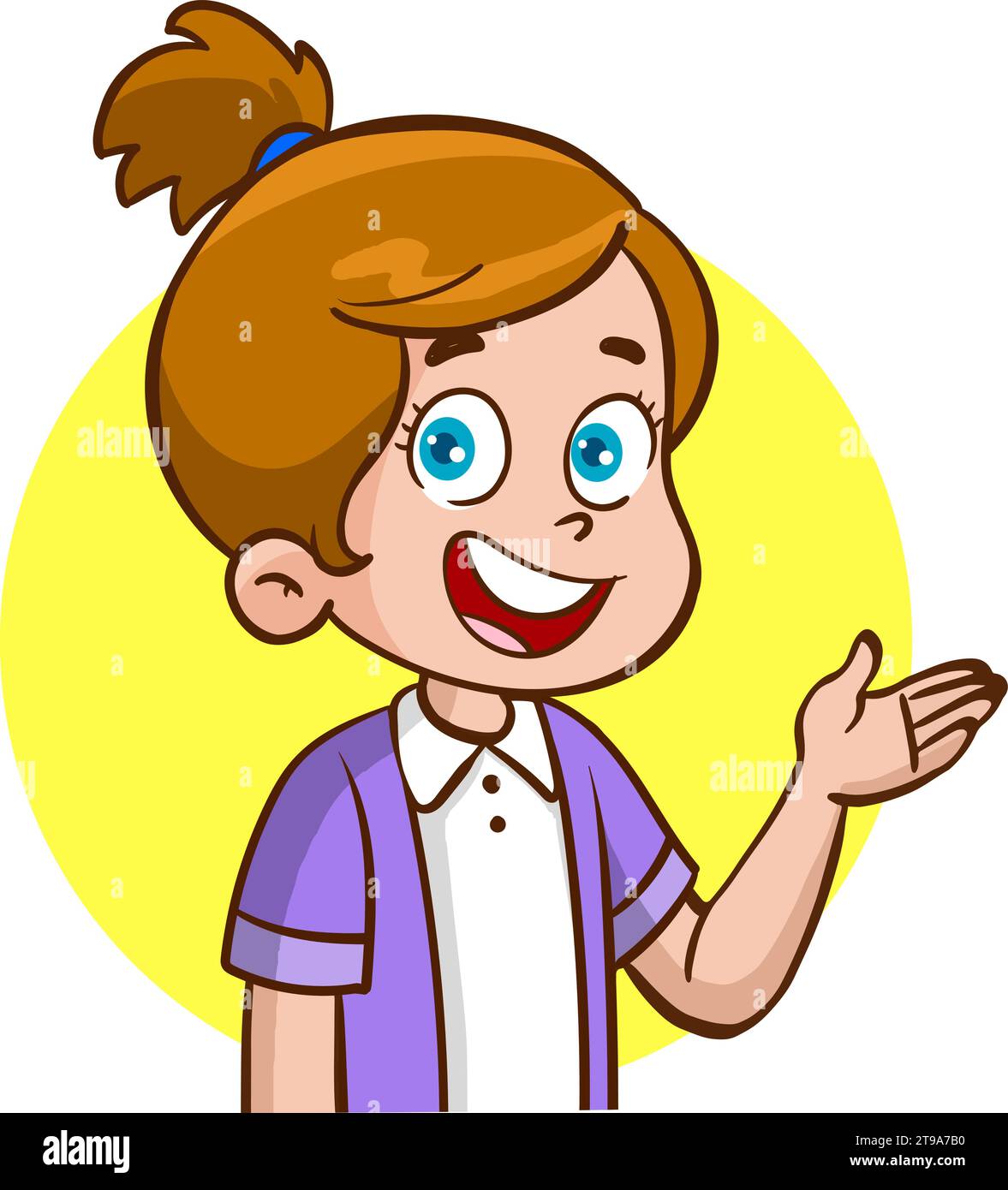 children portrait cartoon vector illustration Stock Vector Image & Art ...