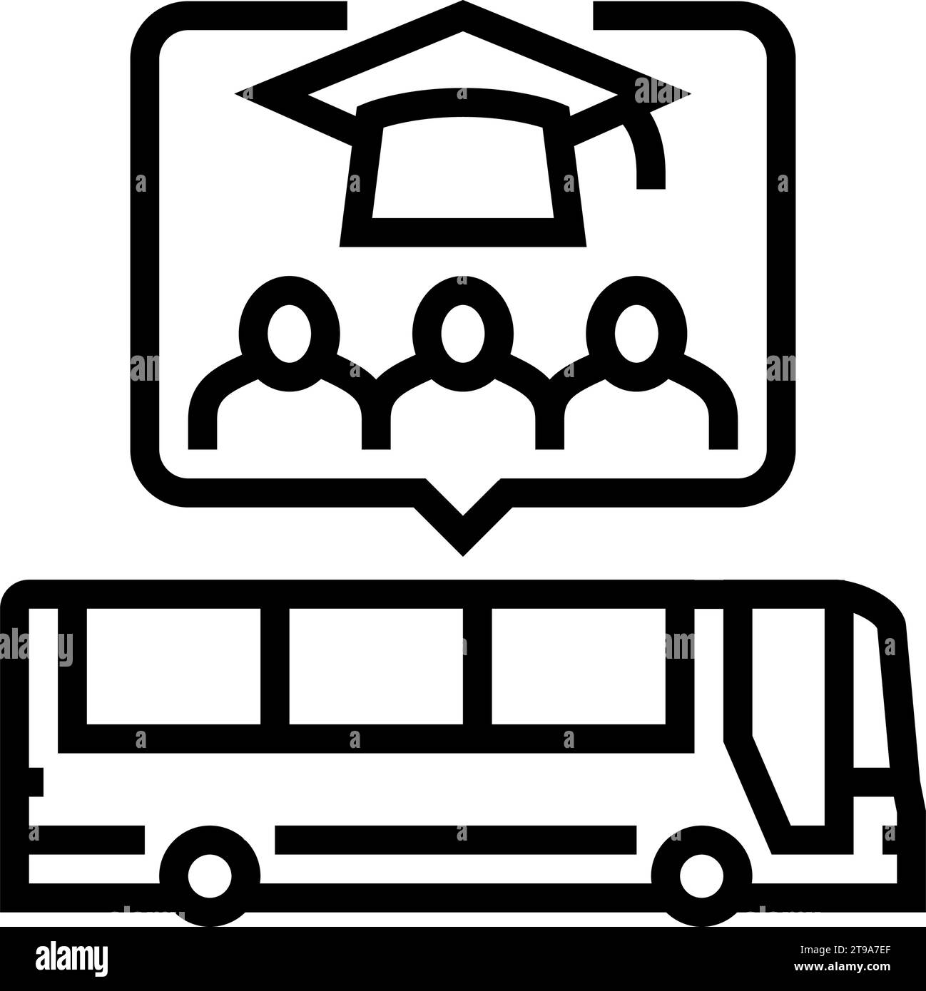 field trip primary school line icon vector illustration Stock Vector ...