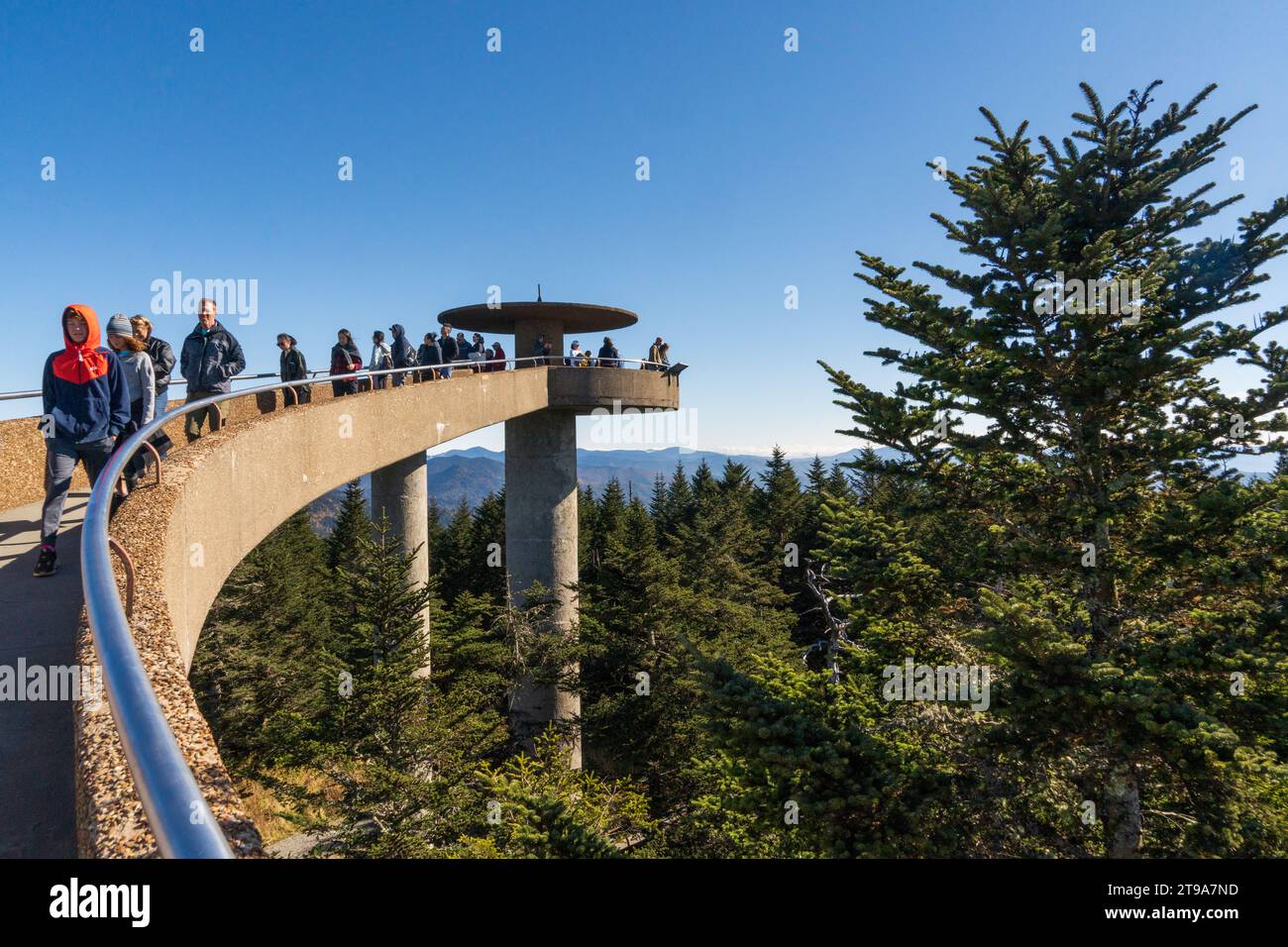 Clingmans Dome Observation Tower at the Great Smoky Mountains National Park Stock Photo - Alamy