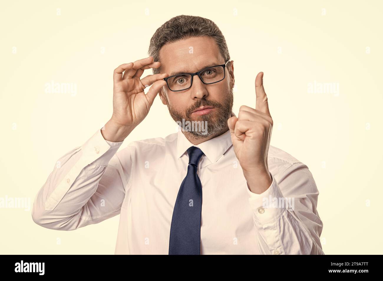 man pointing finger at studio. man pointing finger on background. man ...