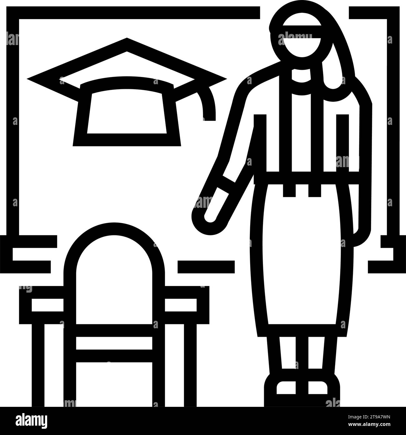 classroom management primary school line icon vector illustration Stock ...