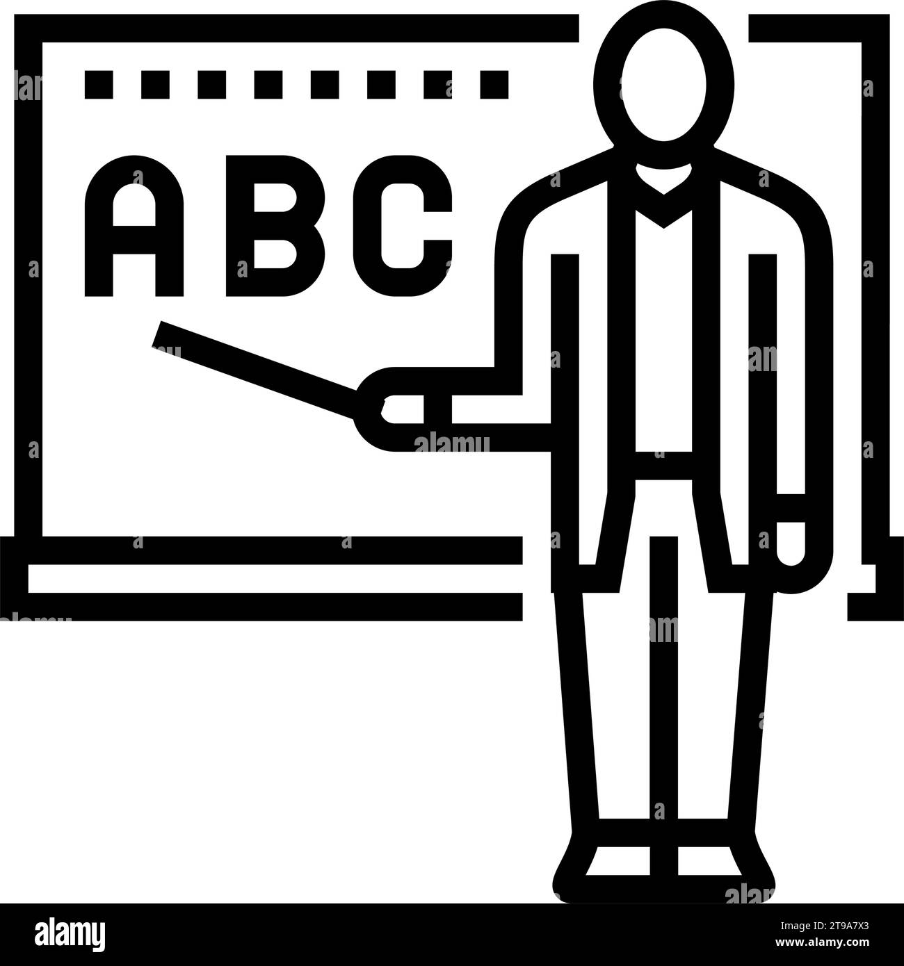 alphabet learning primary school line icon vector illustration Stock ...