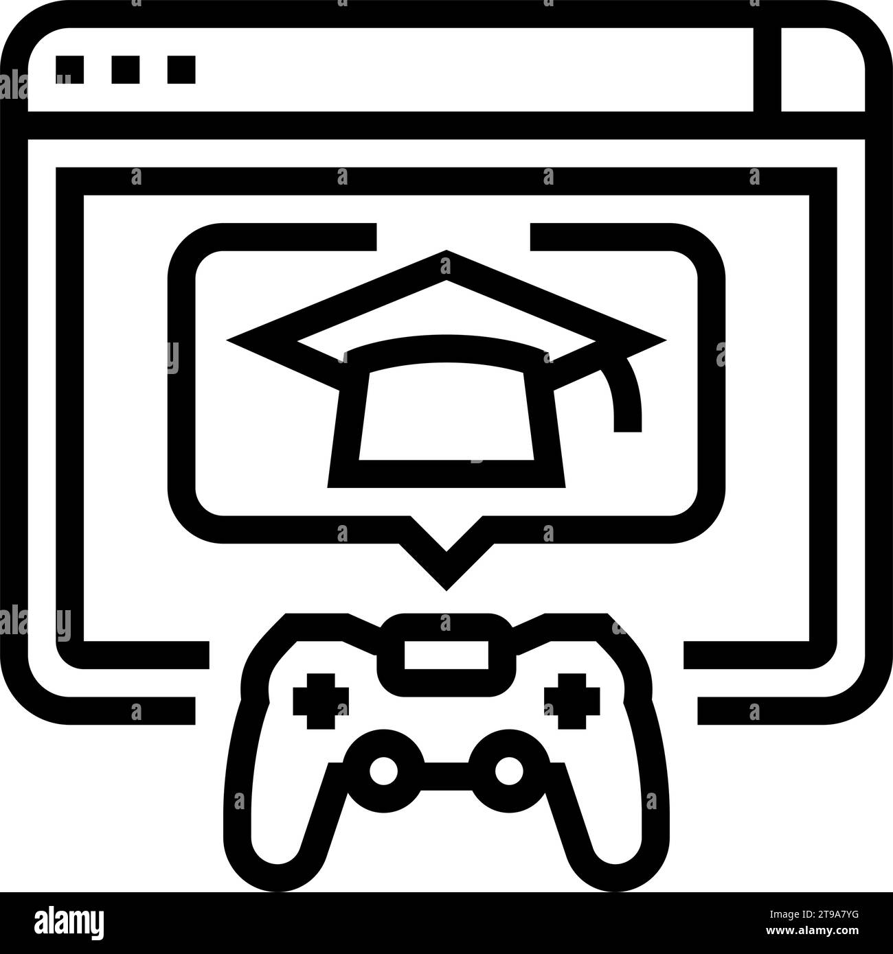 educational games primary school line icon vector illustration Stock ...