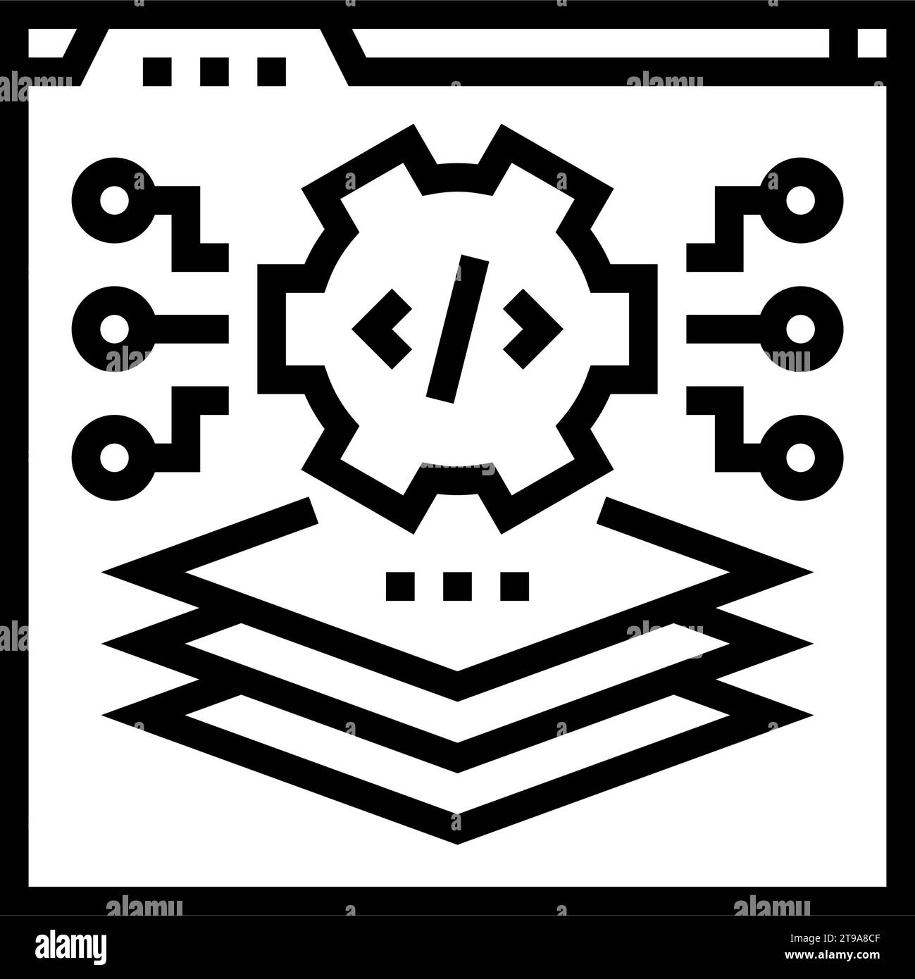 full stack development software line icon vector illustration Stock ...