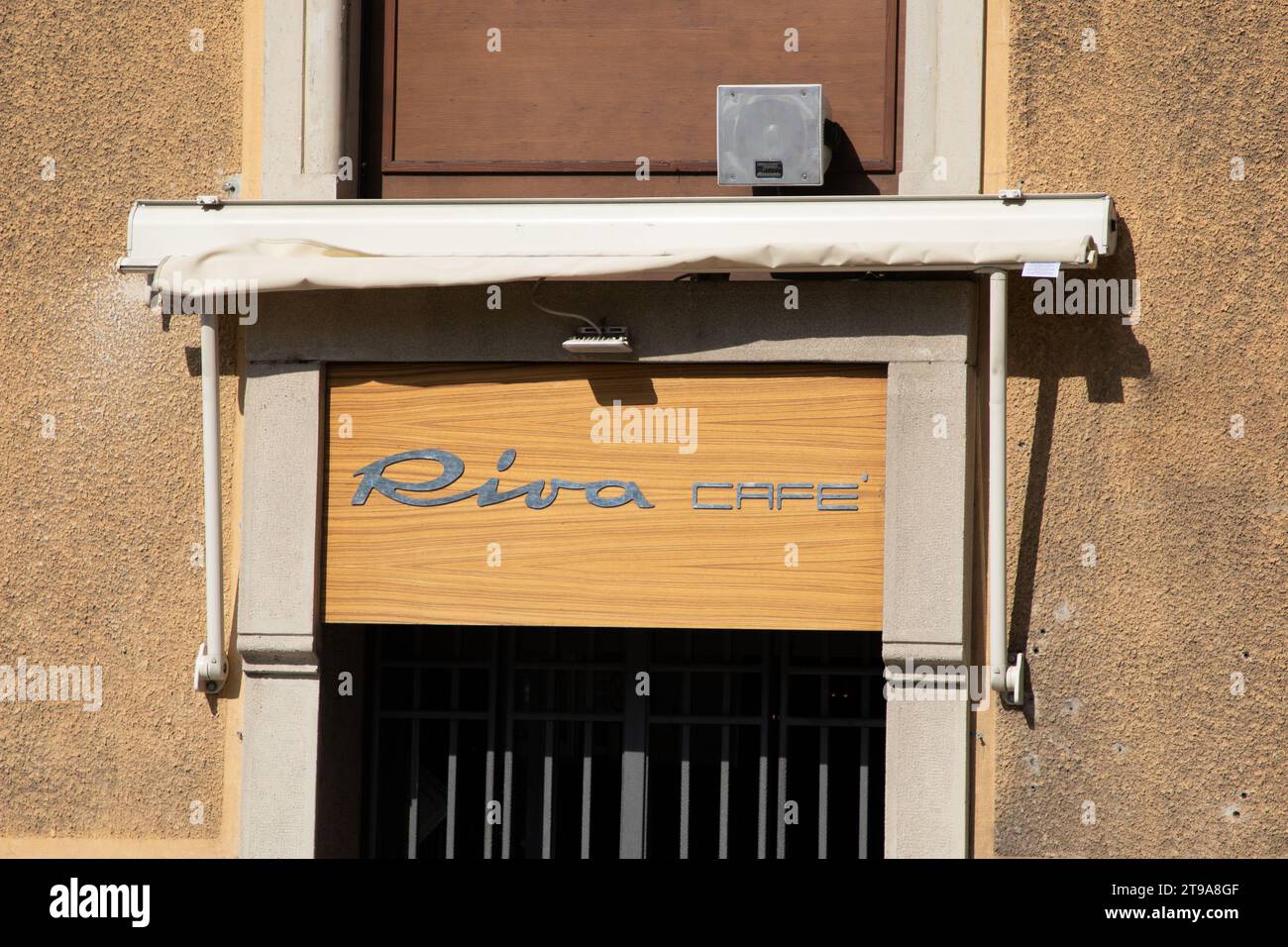 como , italy - 11 16 2023 : Riva cafe entrance facade logo text and ...