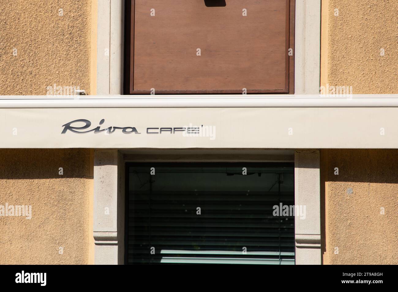 como , italy - 11 16 2023 : riva cafe boat sign text and brand logo ...