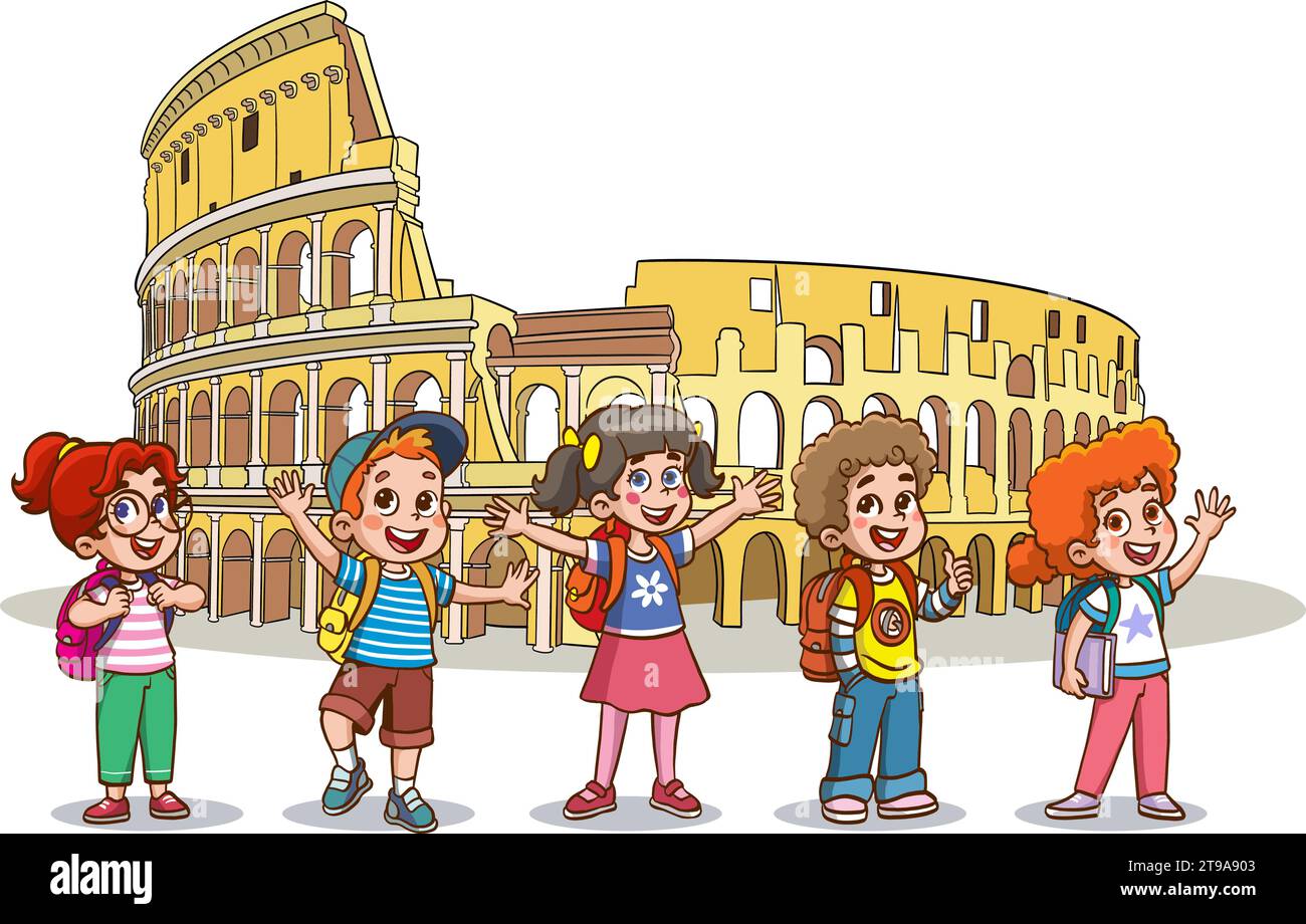 Roman Coliseum. Sight. Architectural monument. Travel. Vector. Roman ...