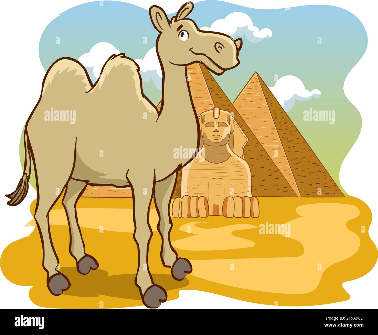 ancient egyptian and pyramids cartoon vector Stock Vector Image & Art ...