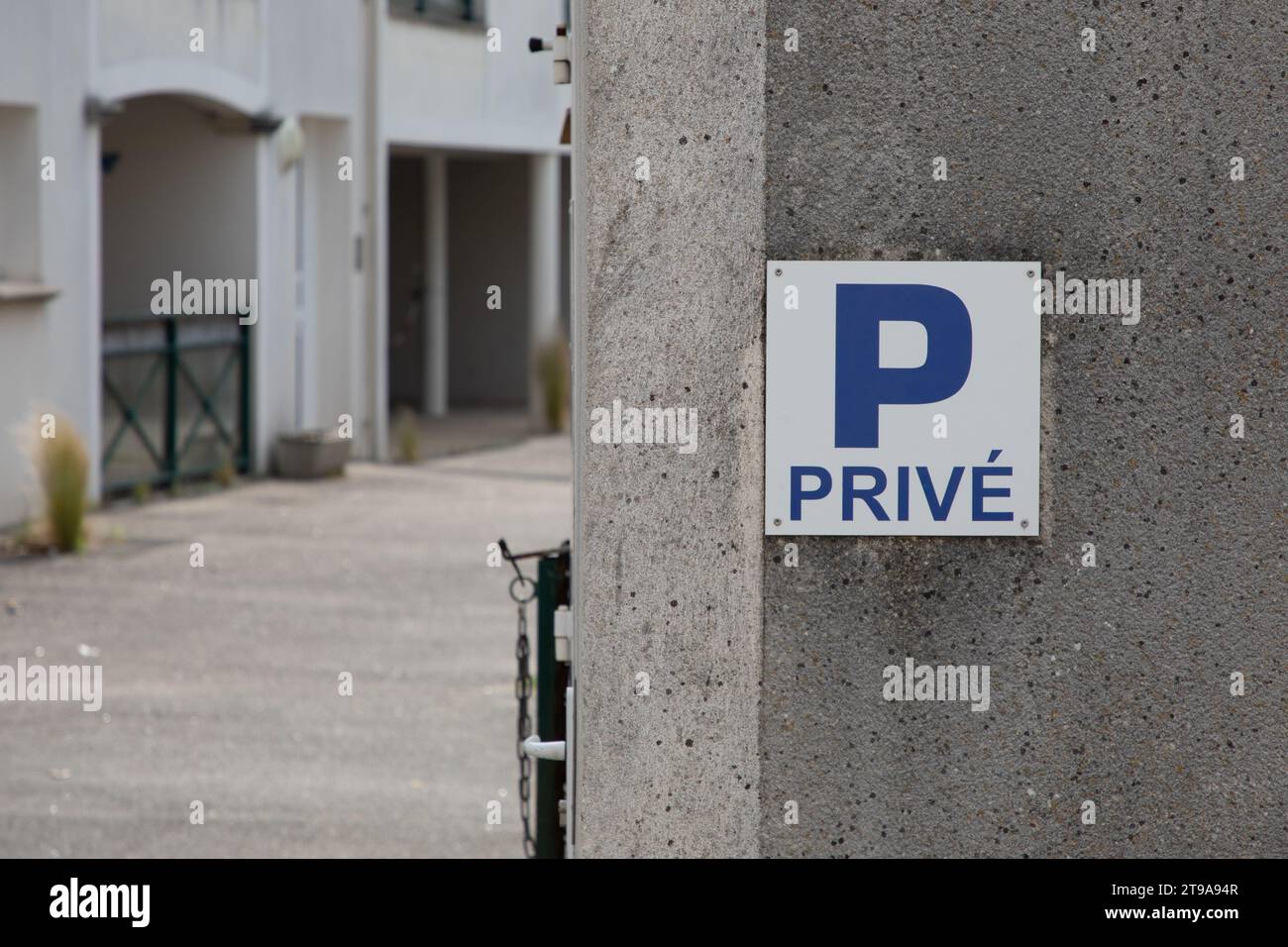 parking p prive french text sign blue means car private parking in the ...