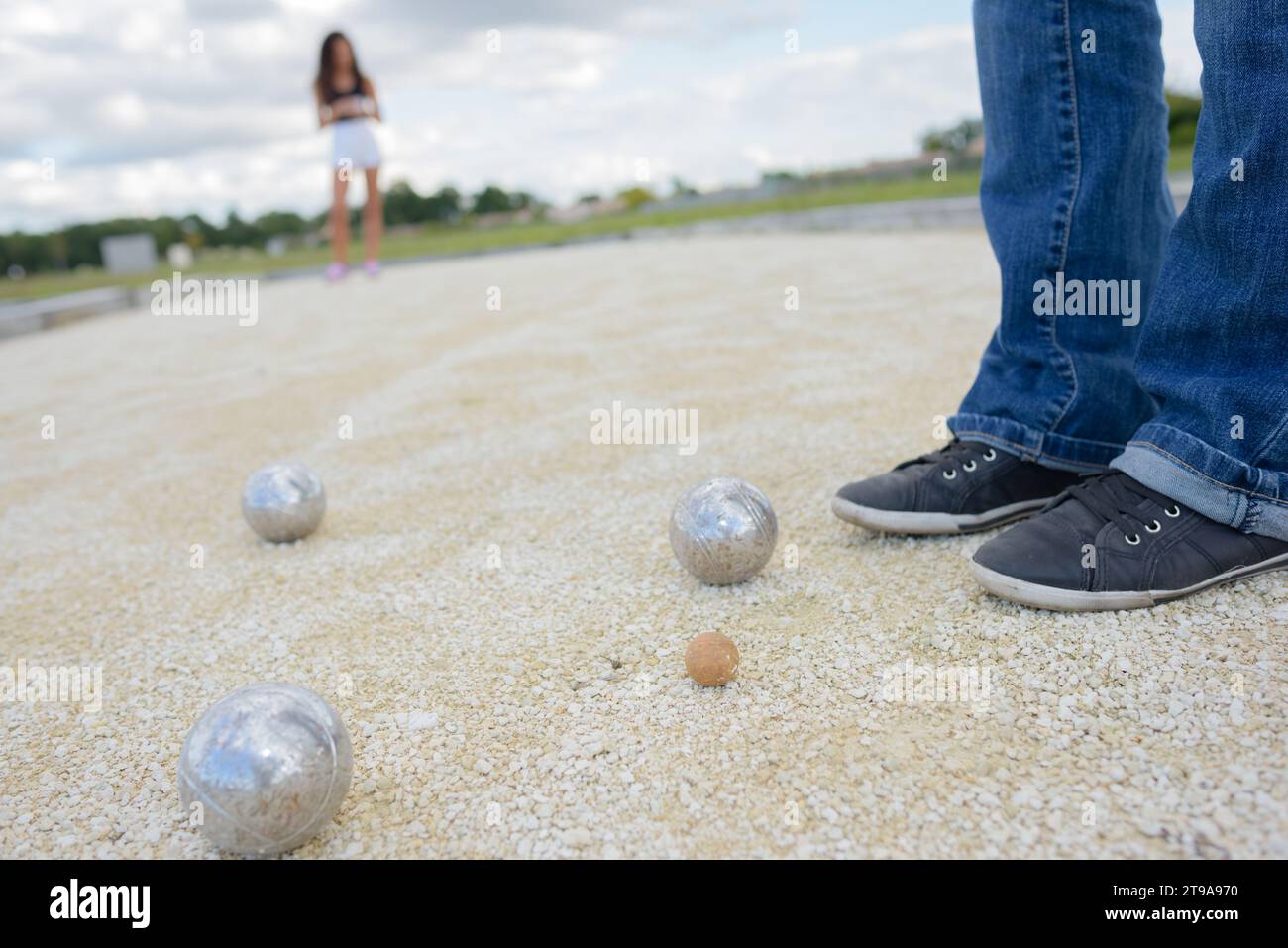 friends are playing french boules Stock Photo - Alamy